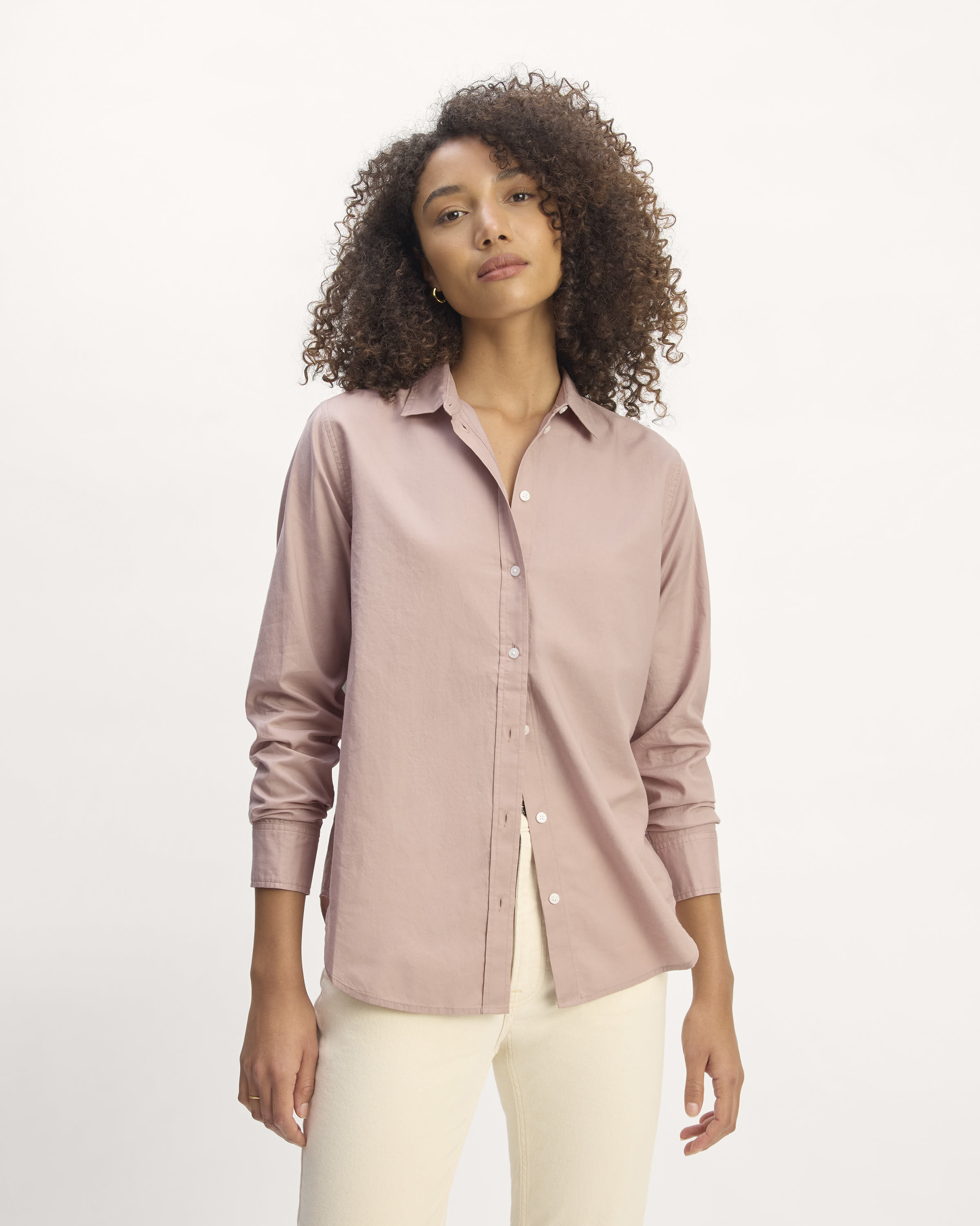 The Must-Have Shirt in Silky Cotton Dusty Rose – Everlane