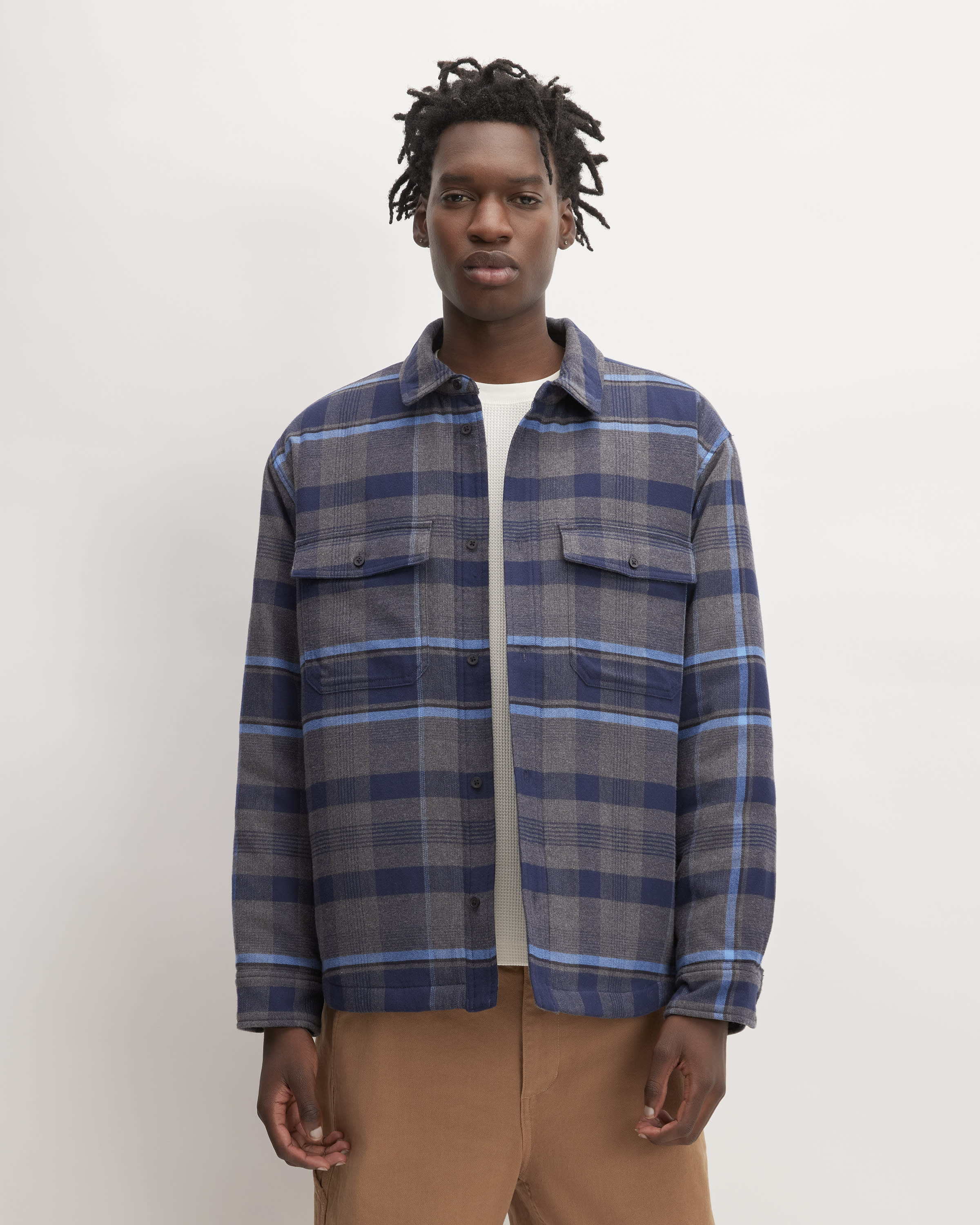 The Flannel Filled Shirt Jacket Heritage Blue / Black / Navy / Heather ...