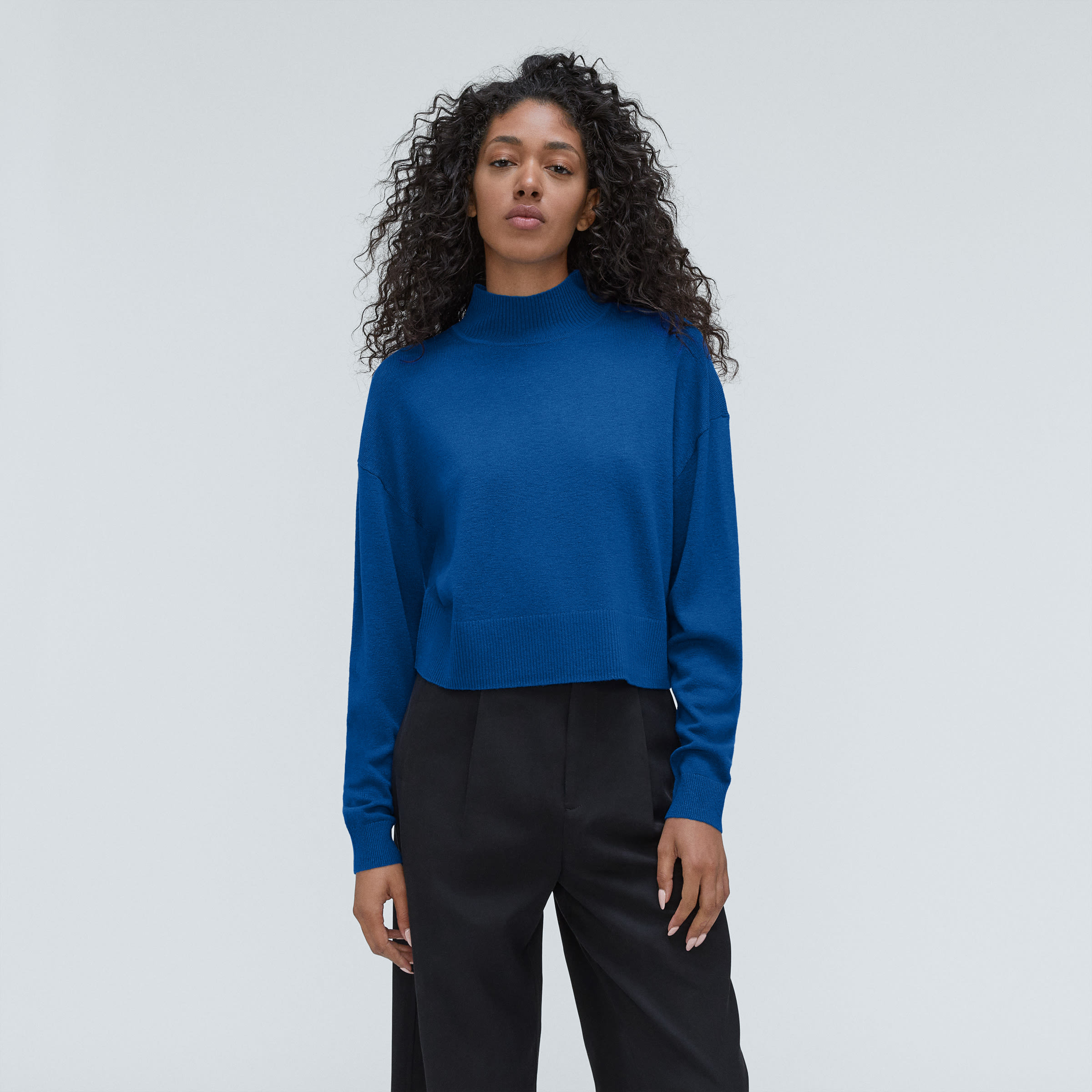 The Luxe Merino Turtleneck Lapis Blue – Everlane