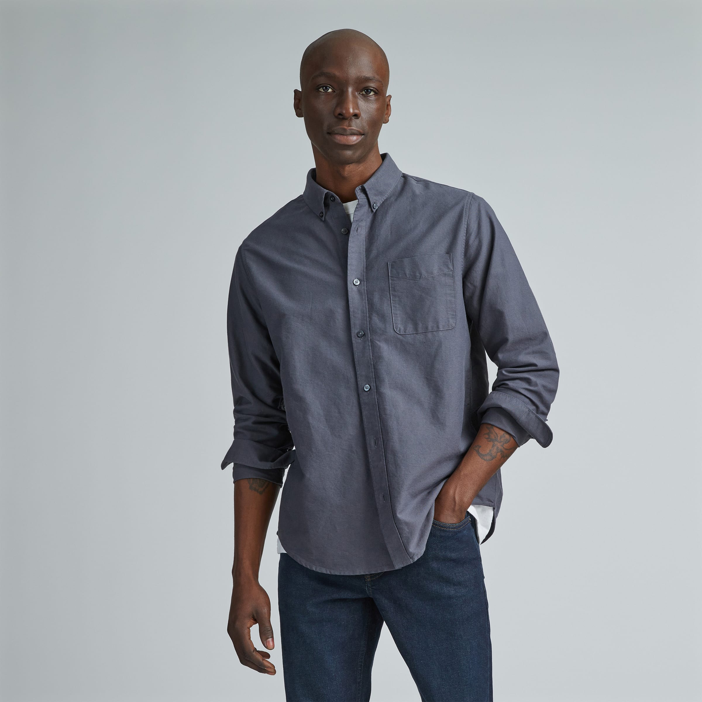 The Organic Oxford Shirt | Uniform Slate Grey – Everlane