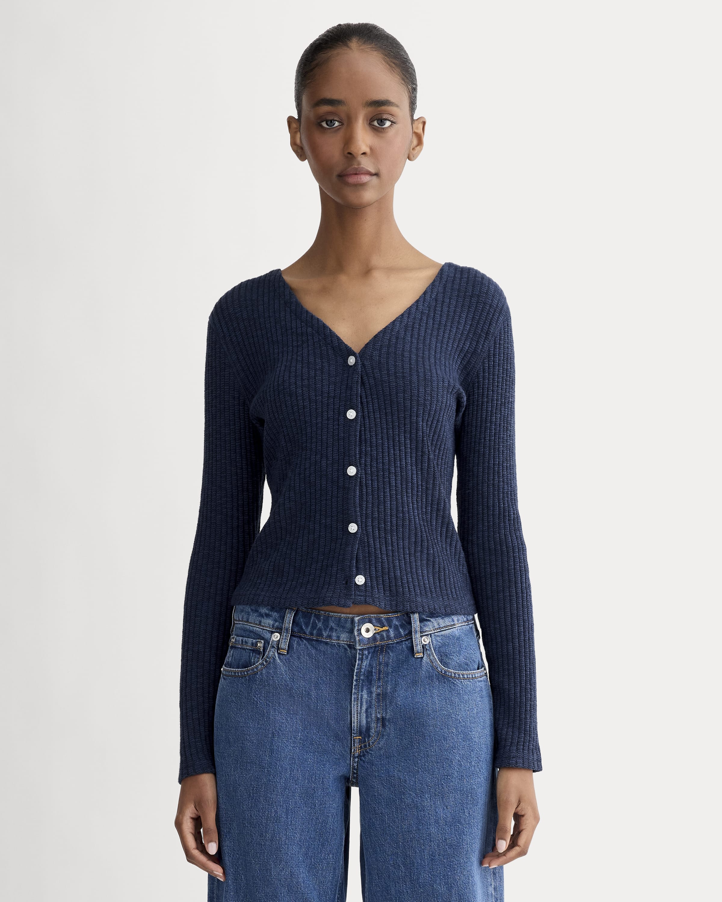 The Cozy Rib Cardigan Navy – Everlane