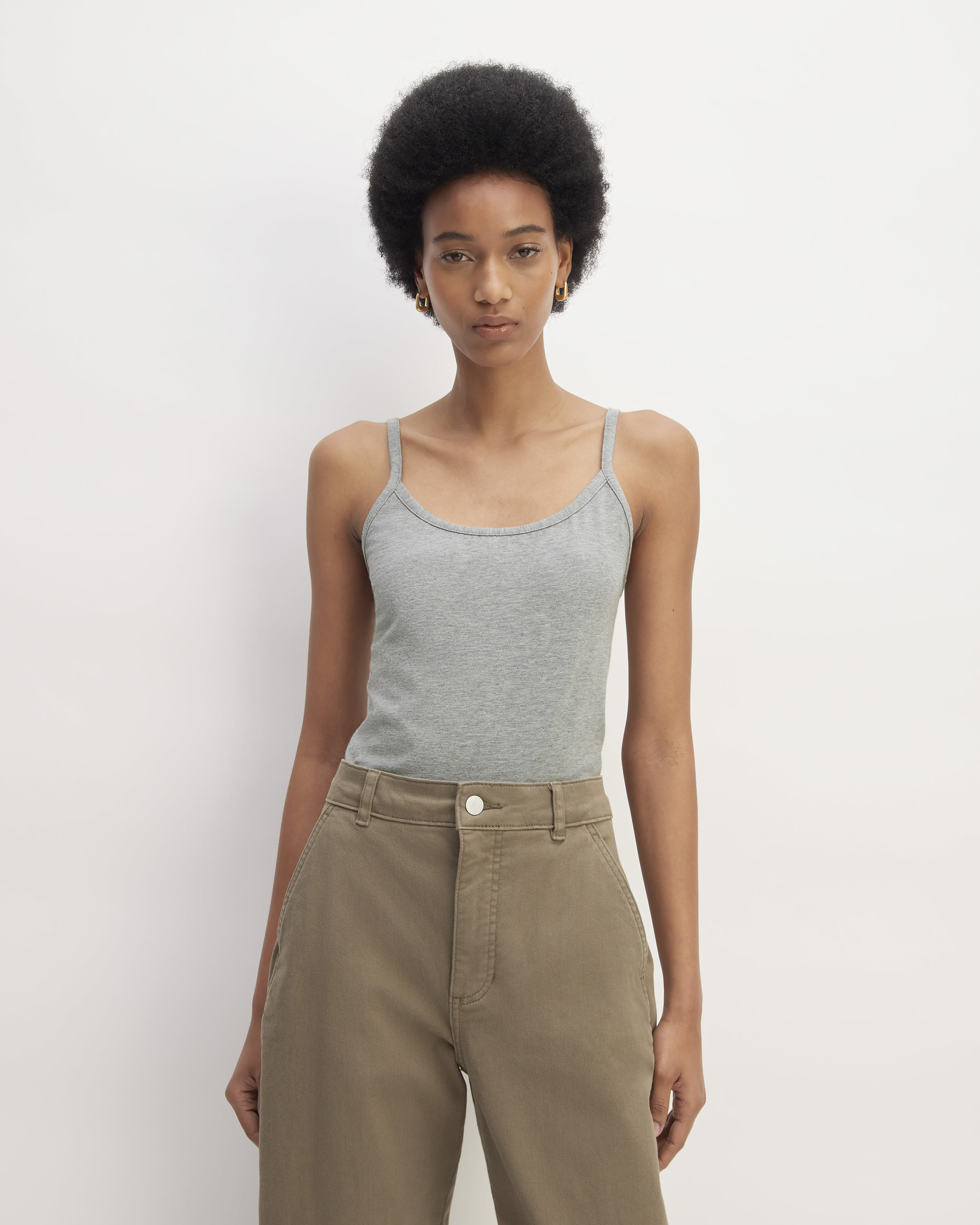 The Supima® Form Spaghetti Strap Cami Mid Heather Grey – Everlane