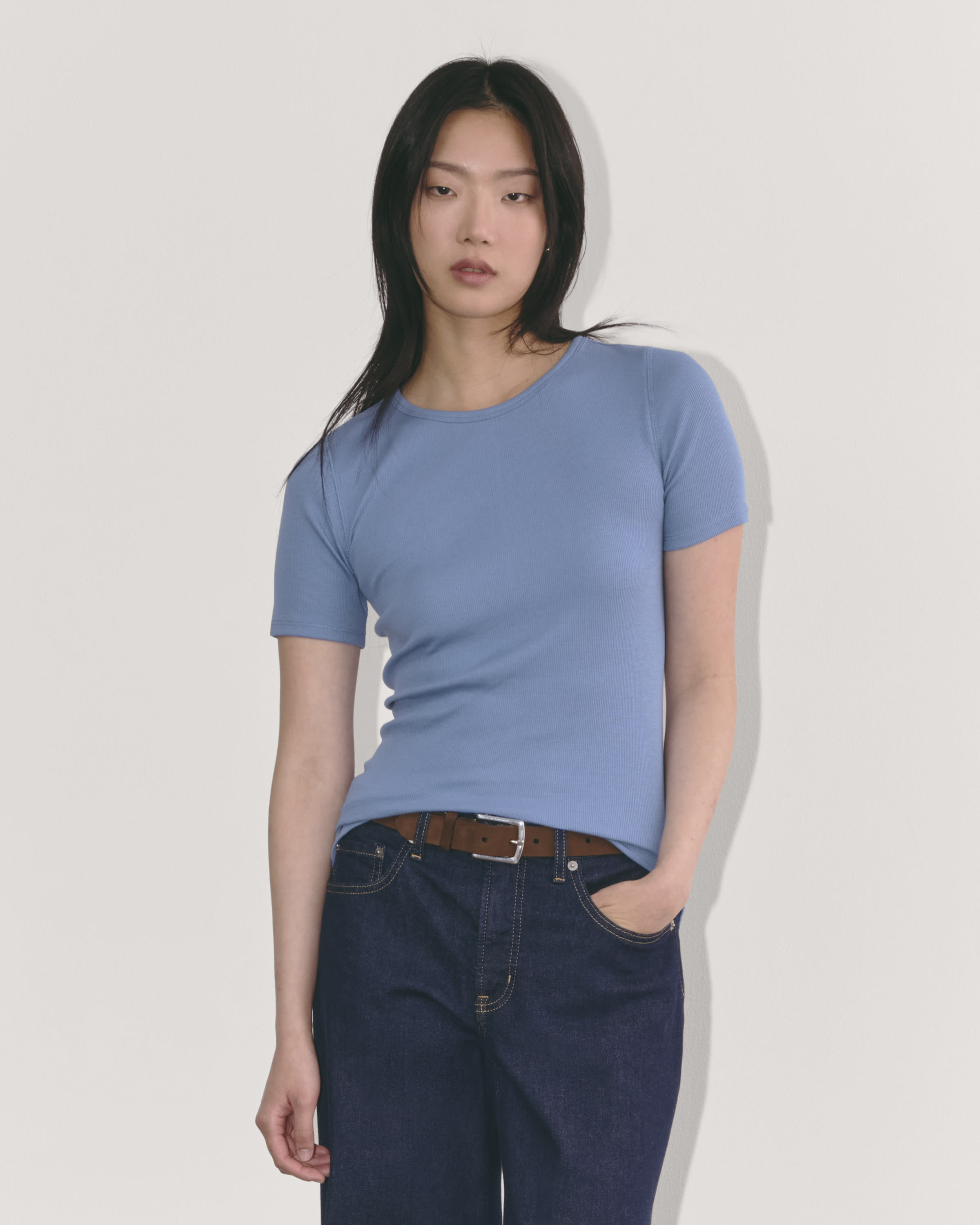 The Luxe Rib Crew Bluebell – Everlane