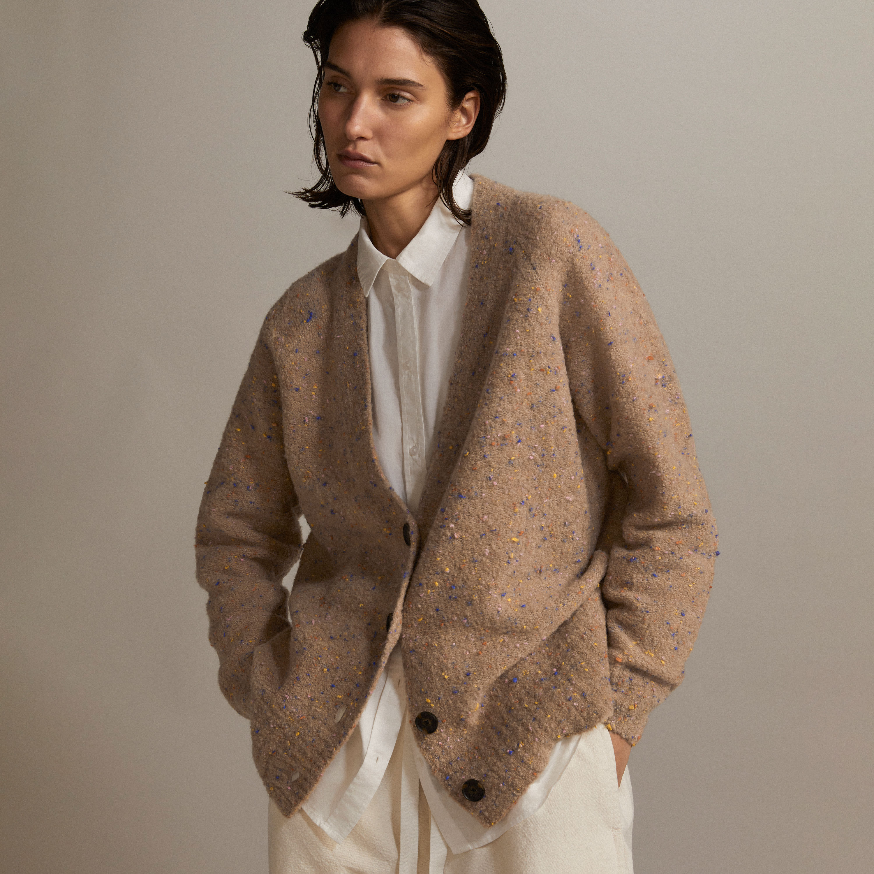 The Confetti Cardigan Taupe Multi – Everlane