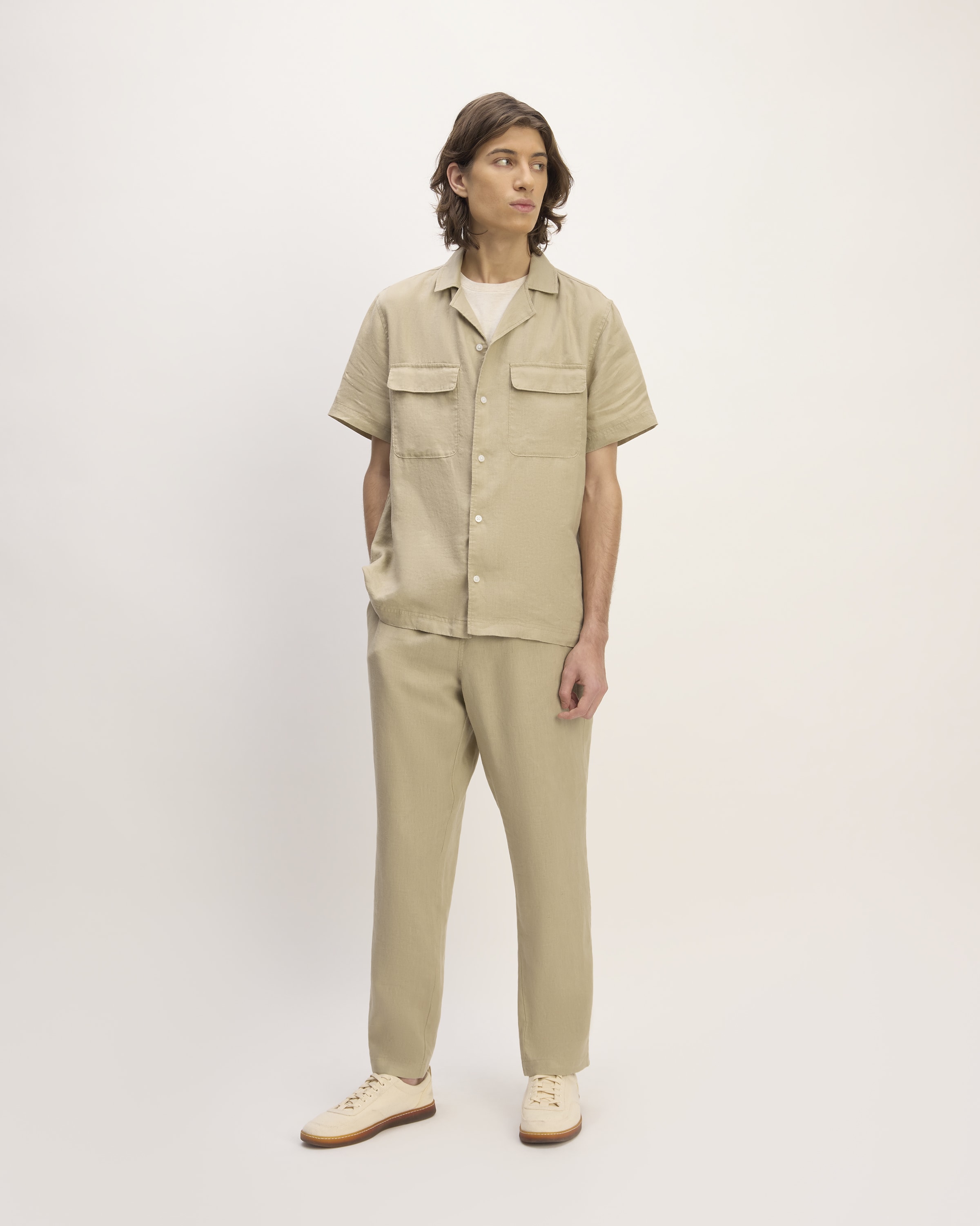The Linen Easy Pant Trench Coat Khaki – Everlane