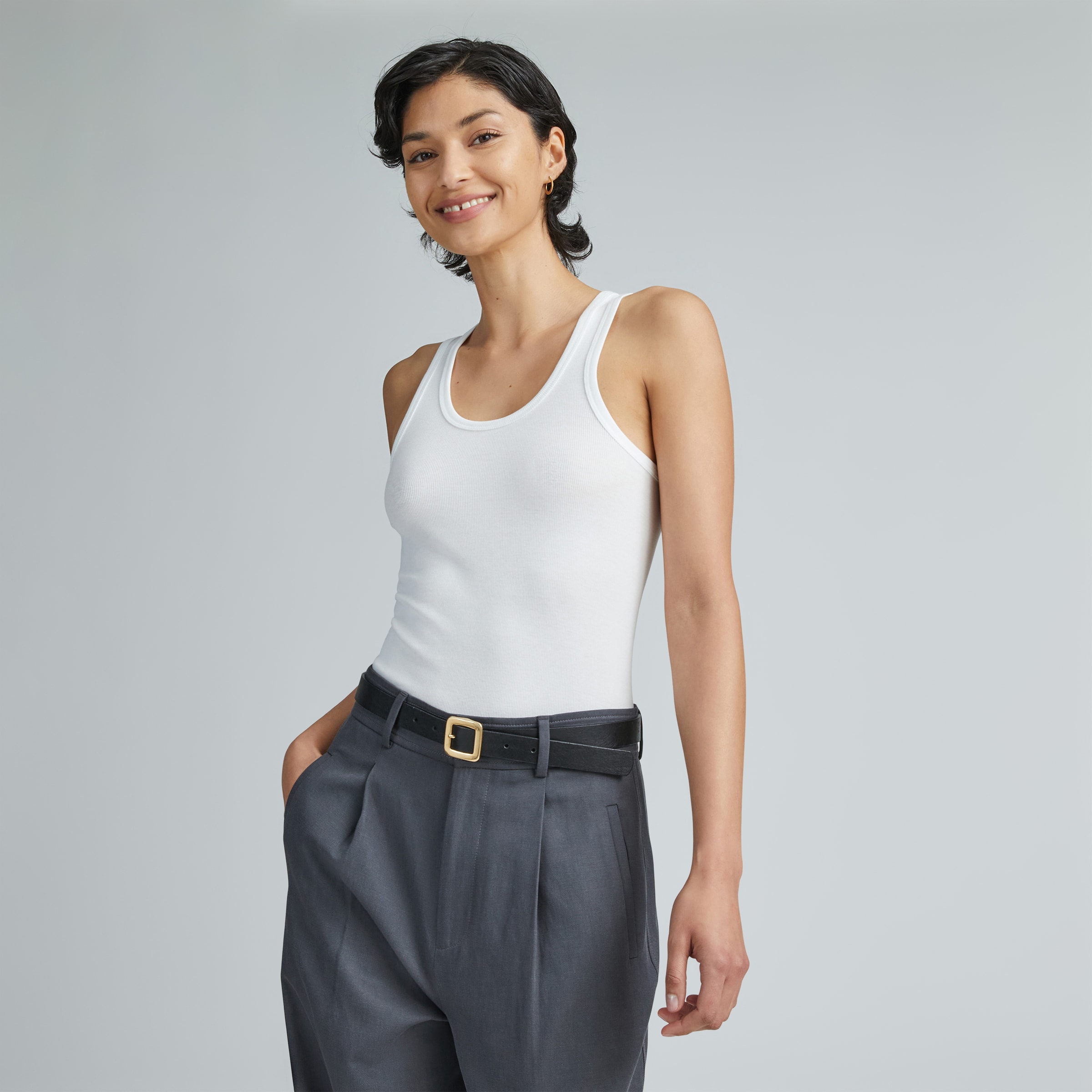 The Supima® Micro-Rib Tank White – Everlane