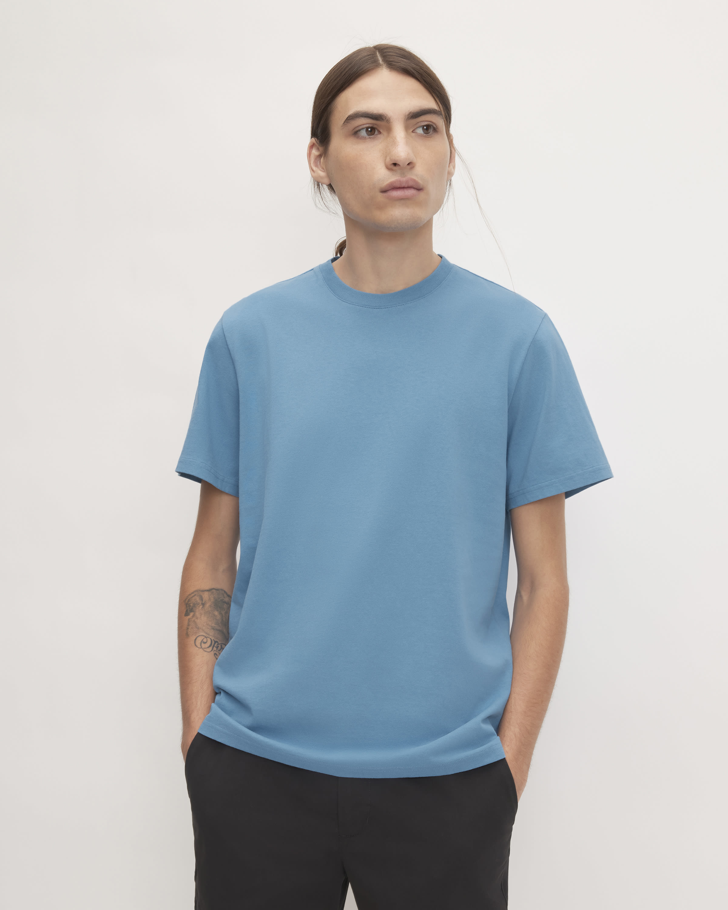 The Premium-Weight Crew | Uniform Heritage Blue – Everlane
