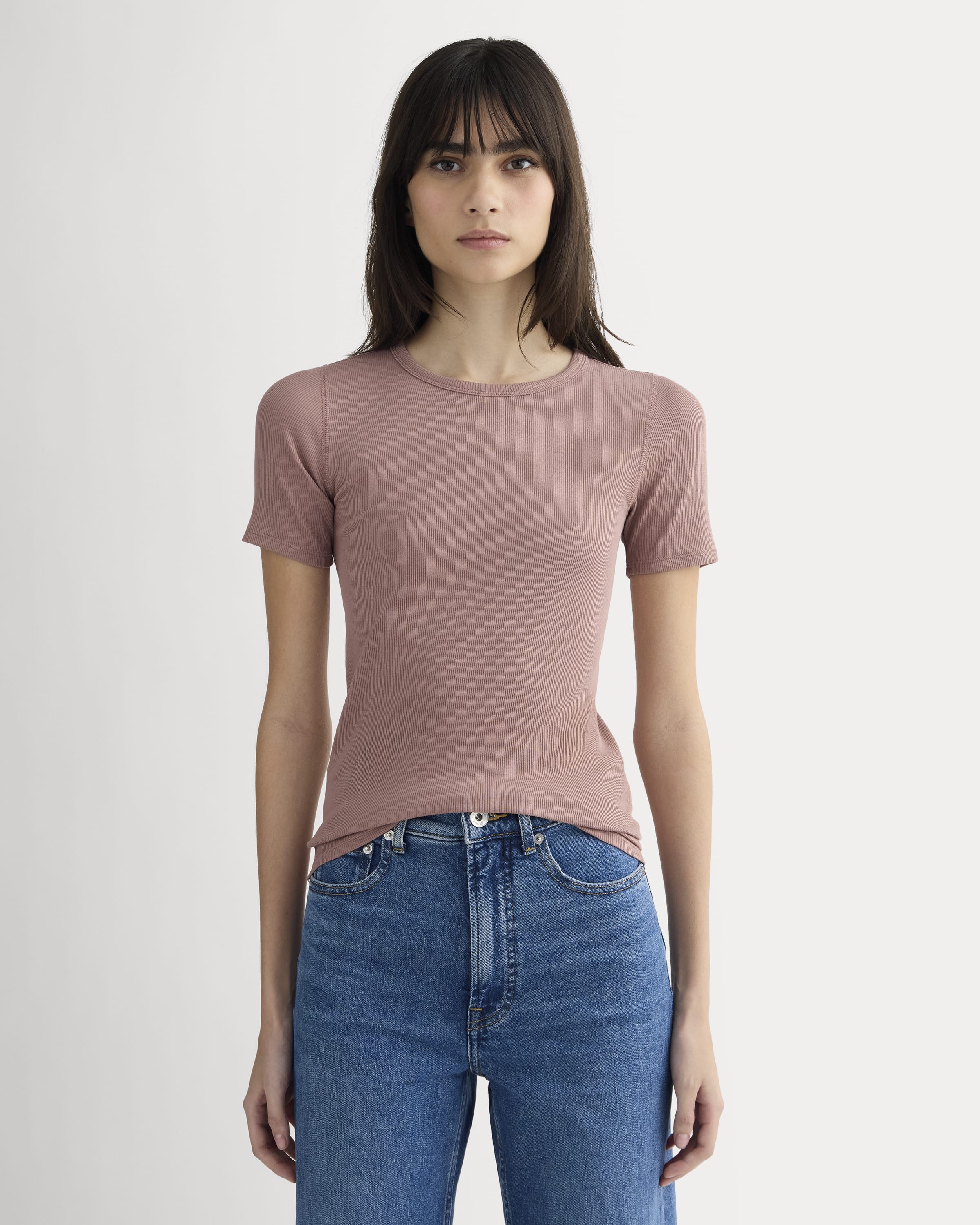 The Luxe Rib Crew Rose Dusk – Everlane