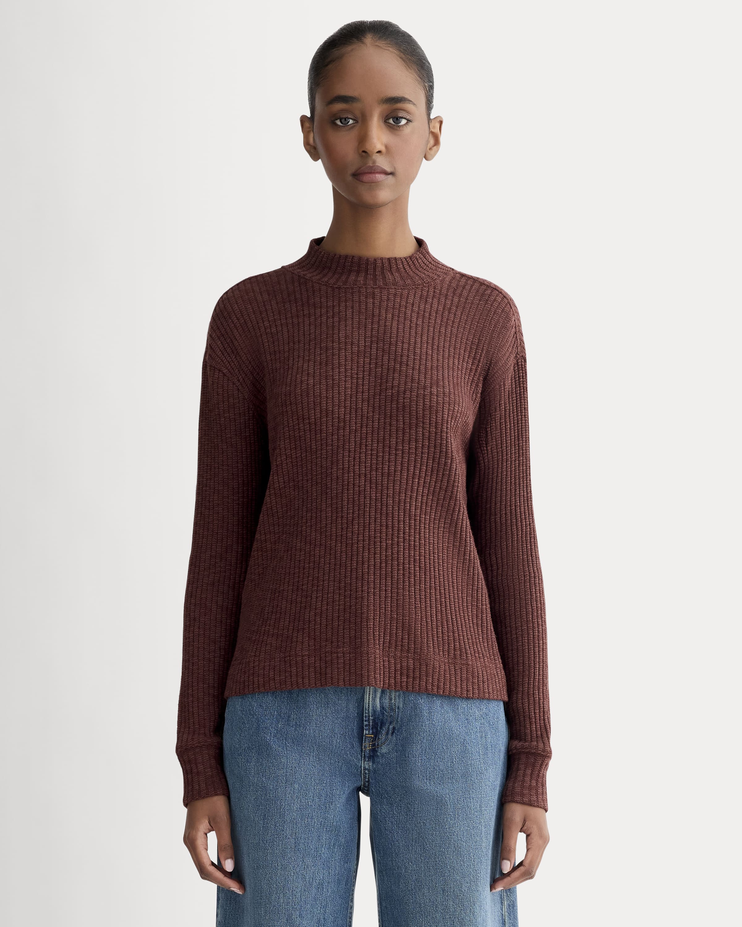 The Cozy Rib Funnel-Neck Dark Mahogany – Everlane