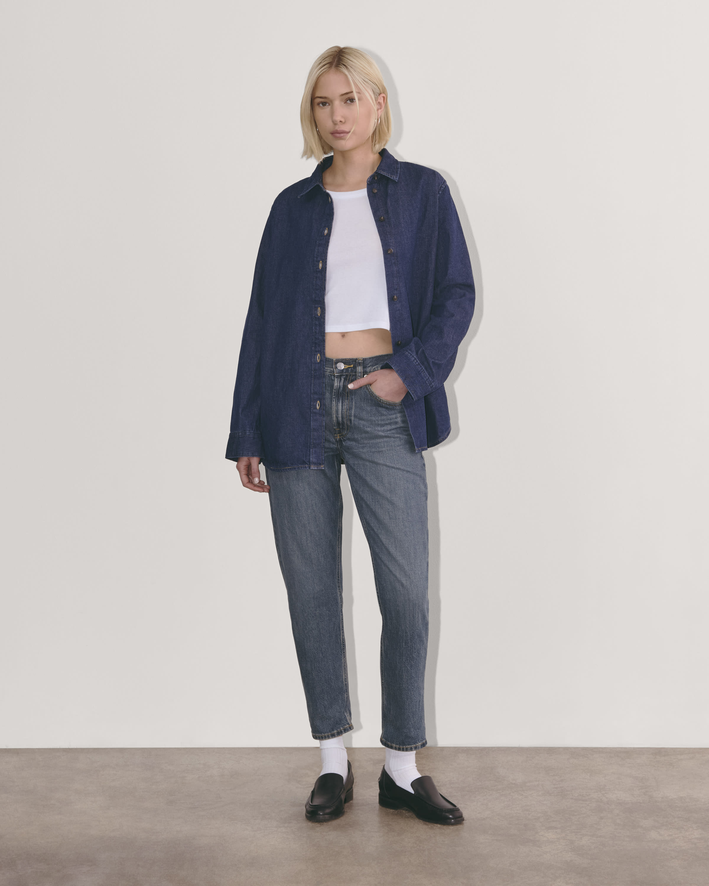 The Super-Soft Relaxed Jean Mid Indigo – Everlane