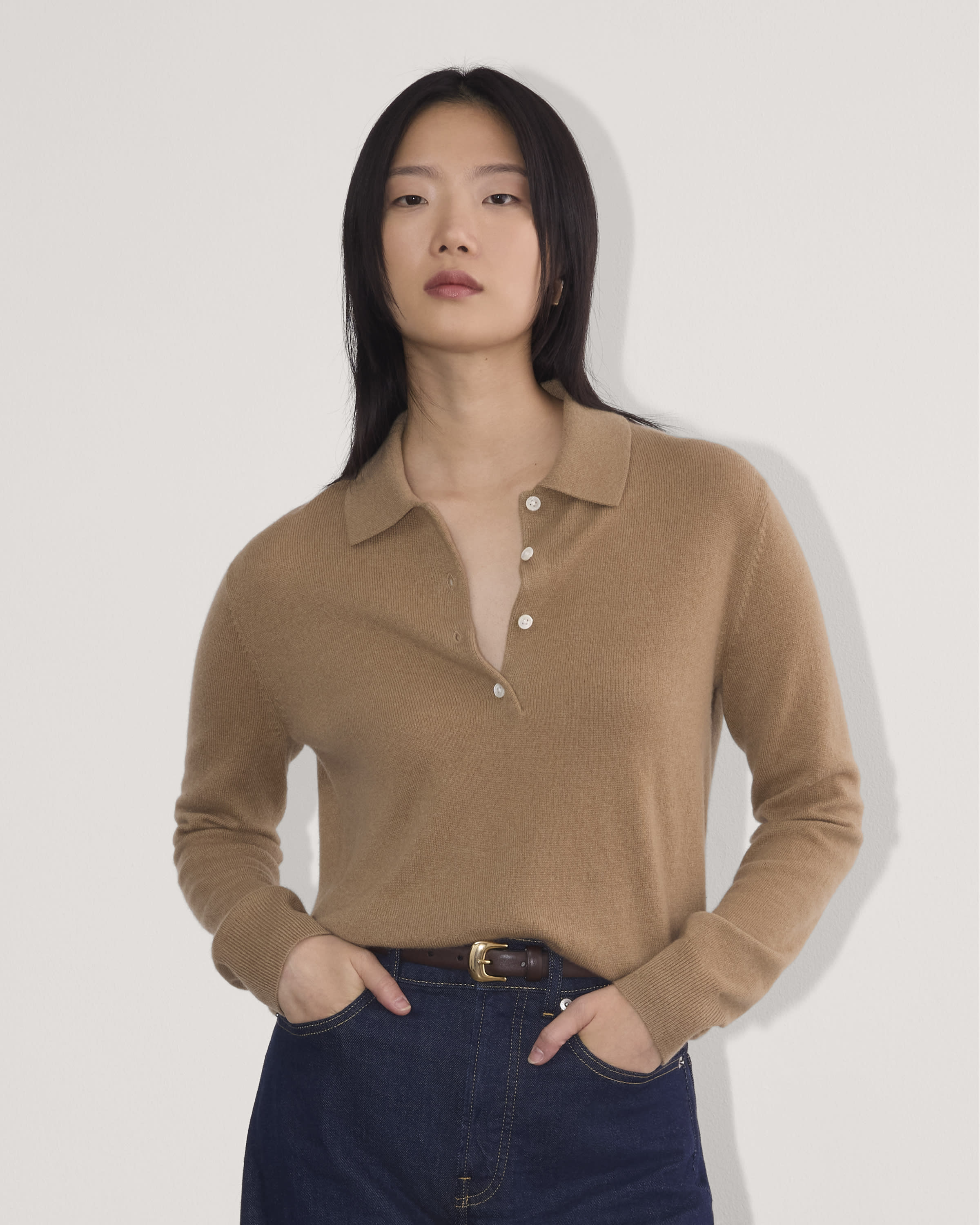 The Classic Polo in Cashmere Tiger's Eye – Everlane