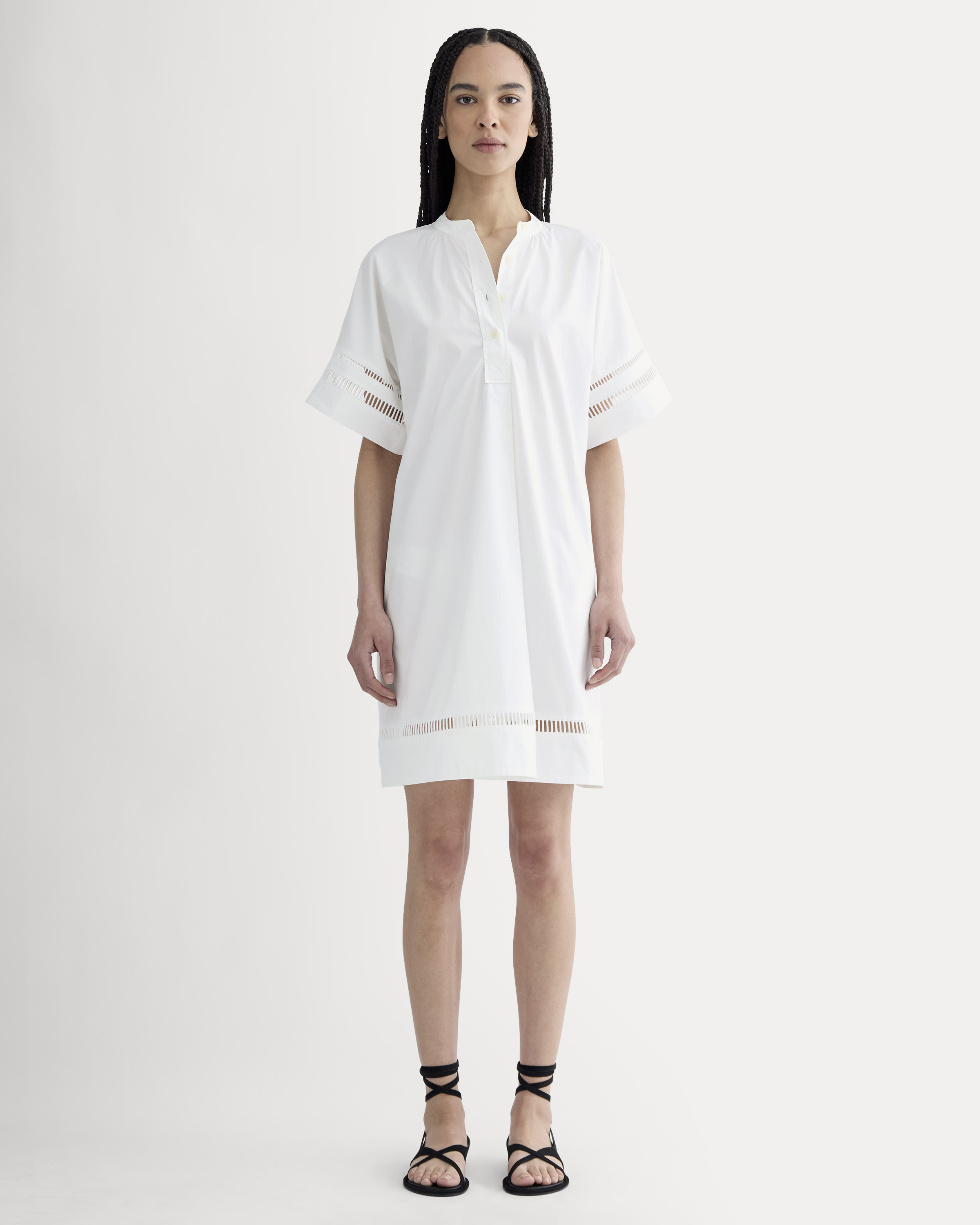 The Lace Trim Popover Dress White – Everlane