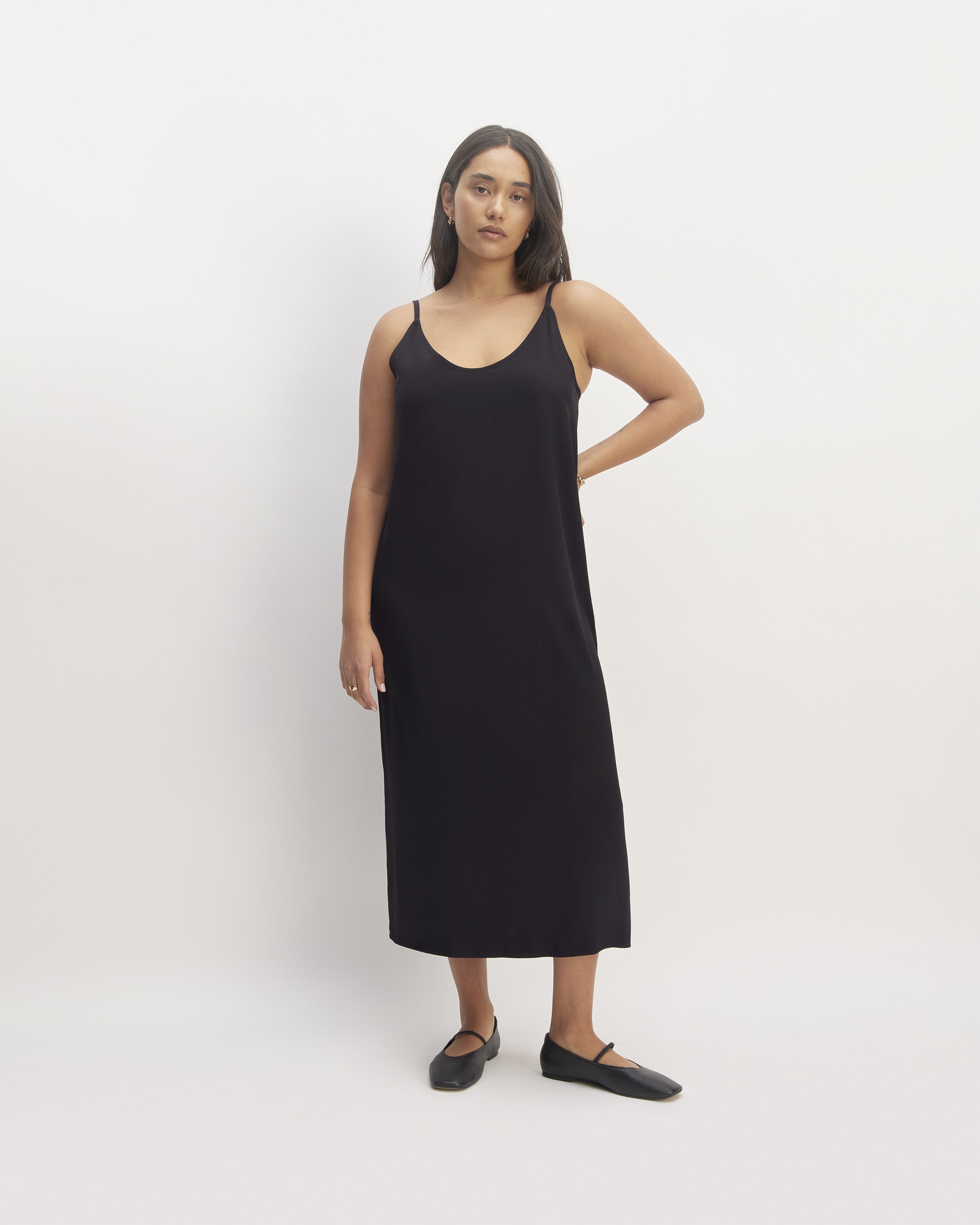 The Triacetate Slip Dress Black – Everlane