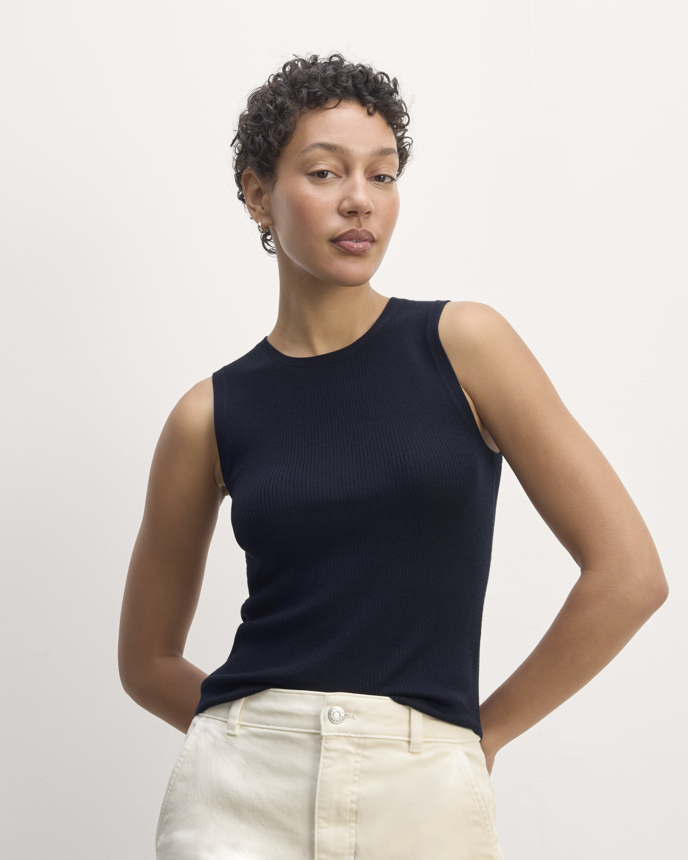 The Tank in Ultrasoft Merino Navy – Everlane