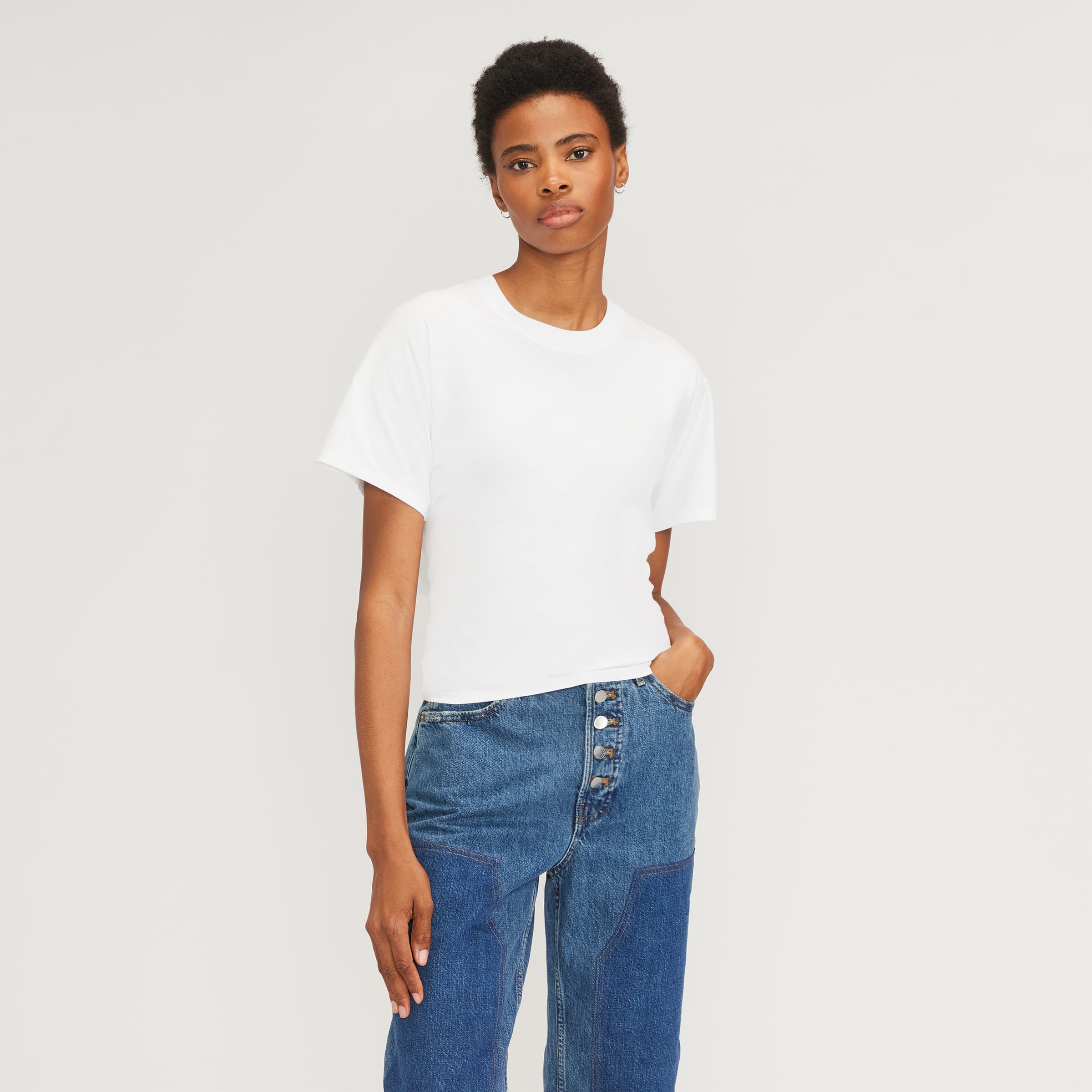 The Organic Cotton Tie Back Tee White – Everlane