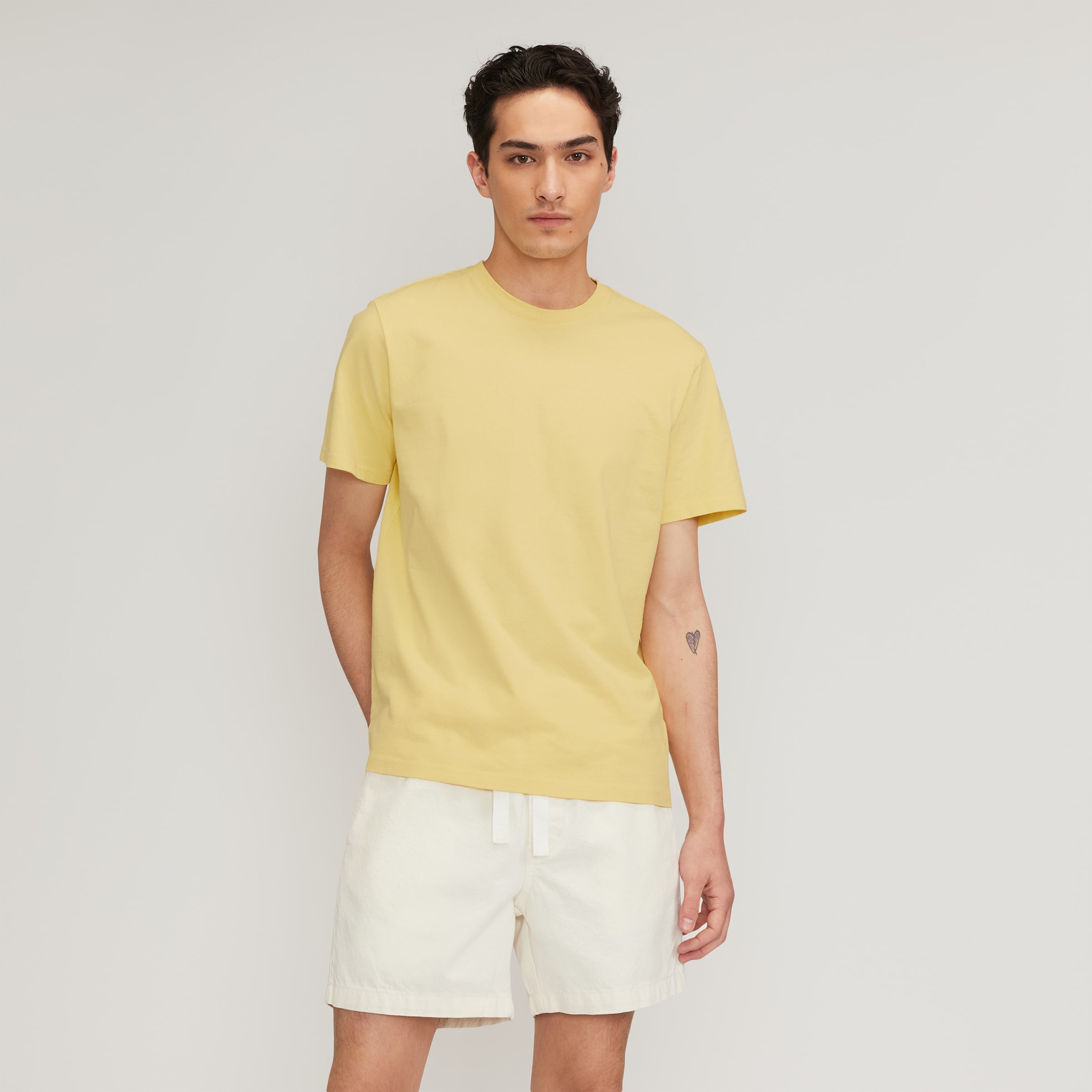 The Premium-Weight Relaxed Crew | Uniform Pale Yellow – Everlane