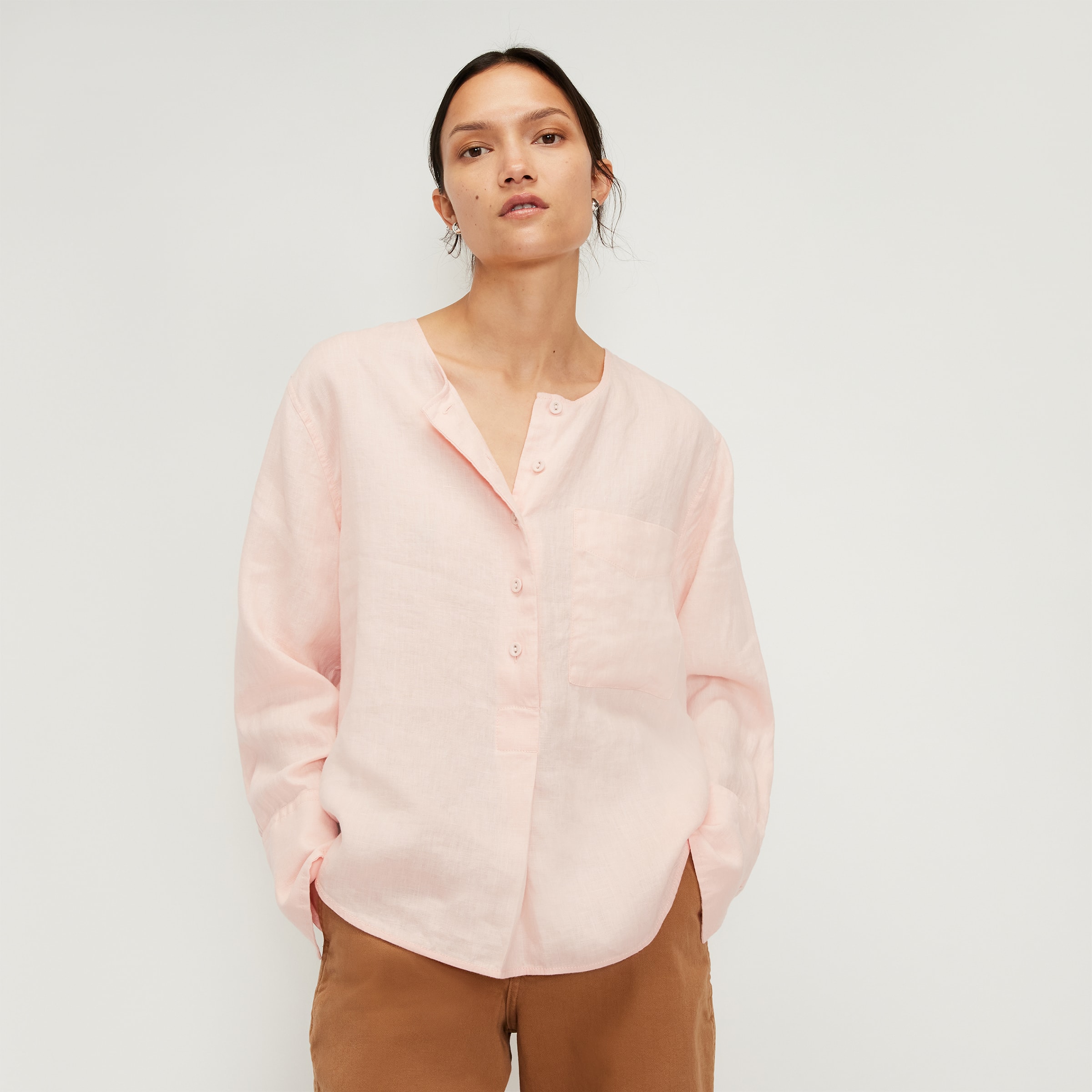 The Linen Popover Petal Pink – Everlane