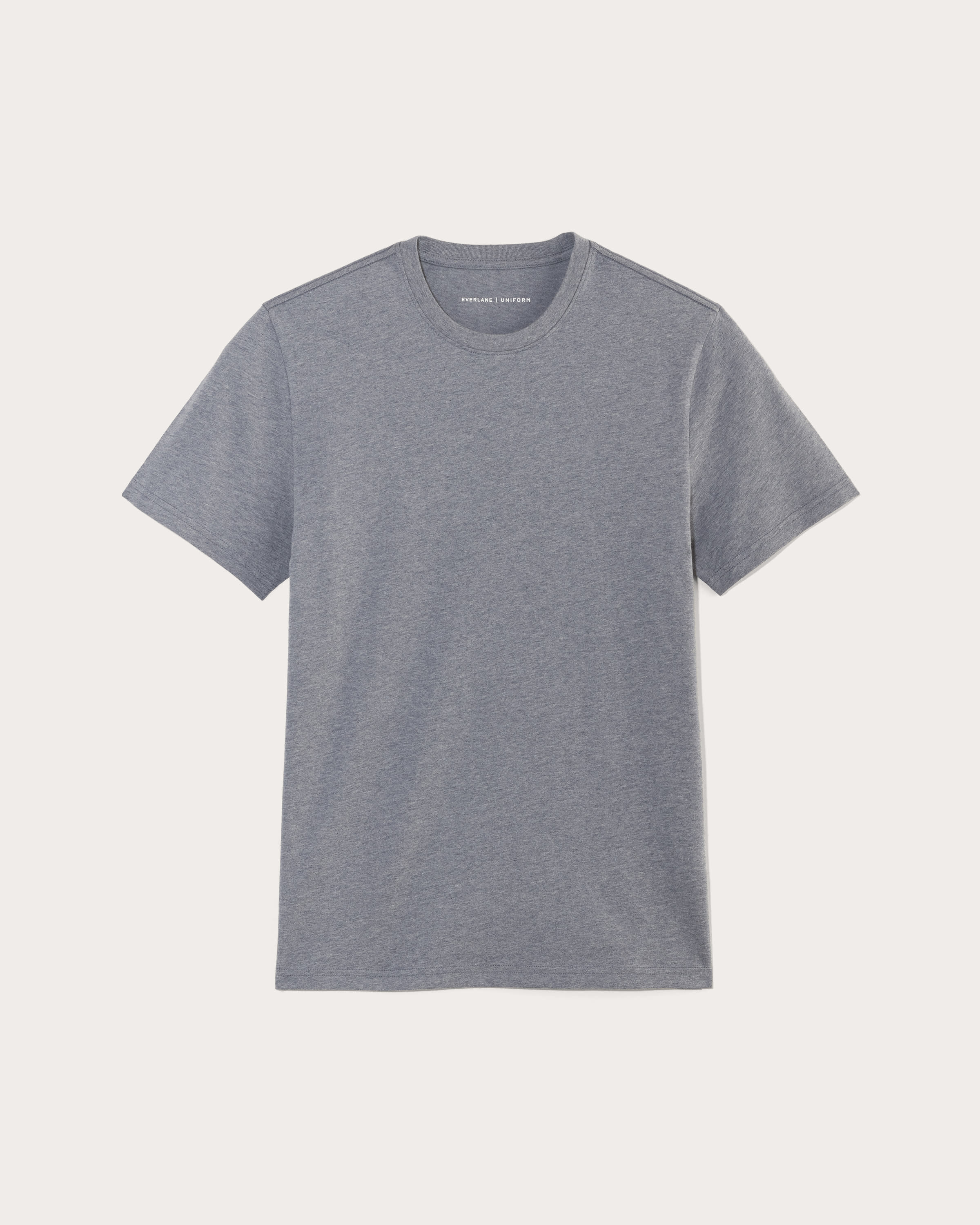 The Essential Organic Crew Heather Sage Blue – Everlane
