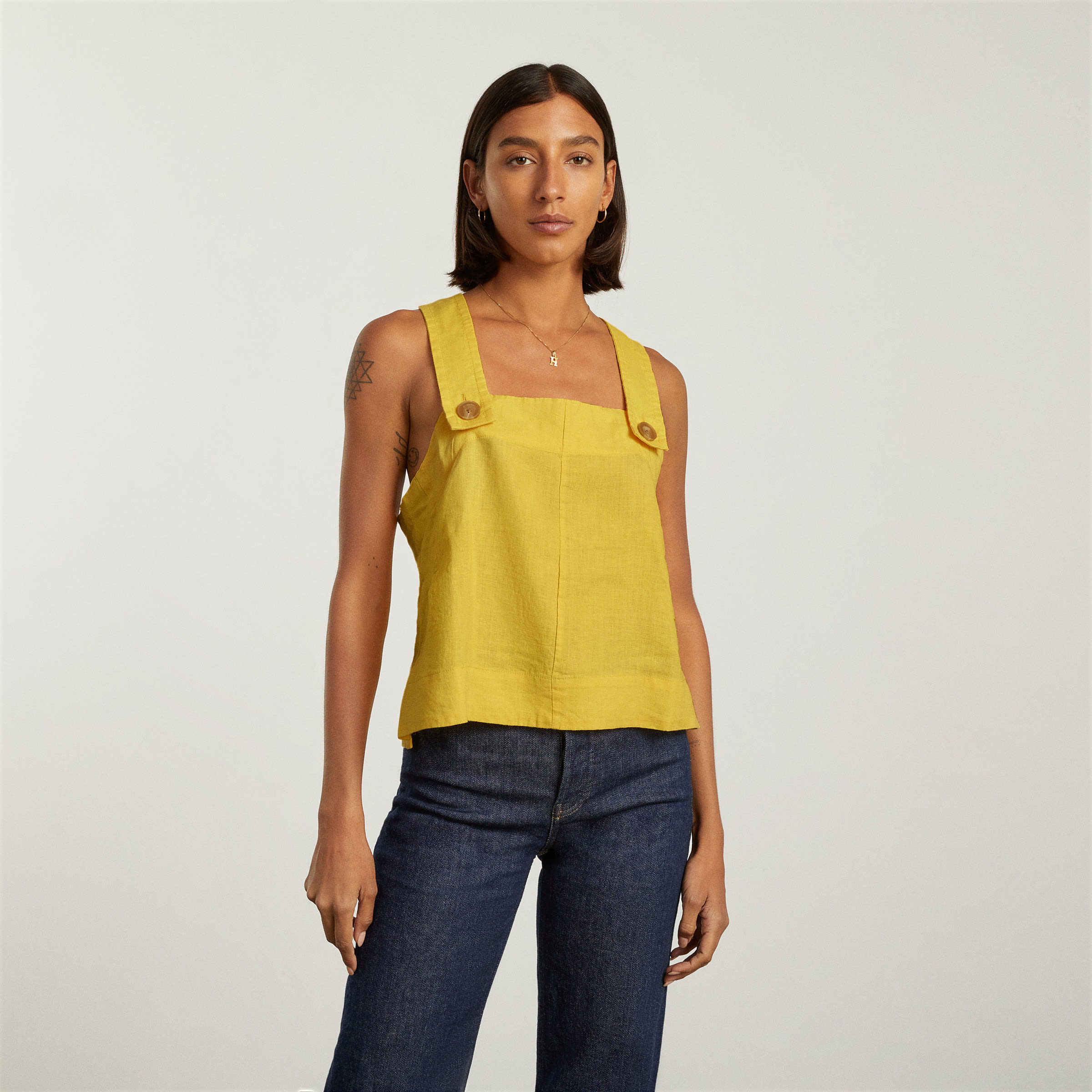 The Apron Linen Tank Super Lemon – Everlane