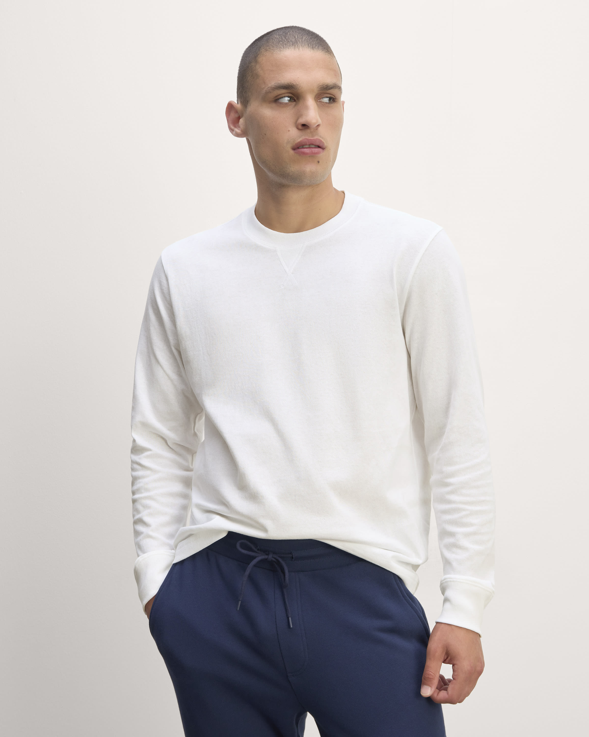 The Premium-Weight Relaxed Crew White – Everlane