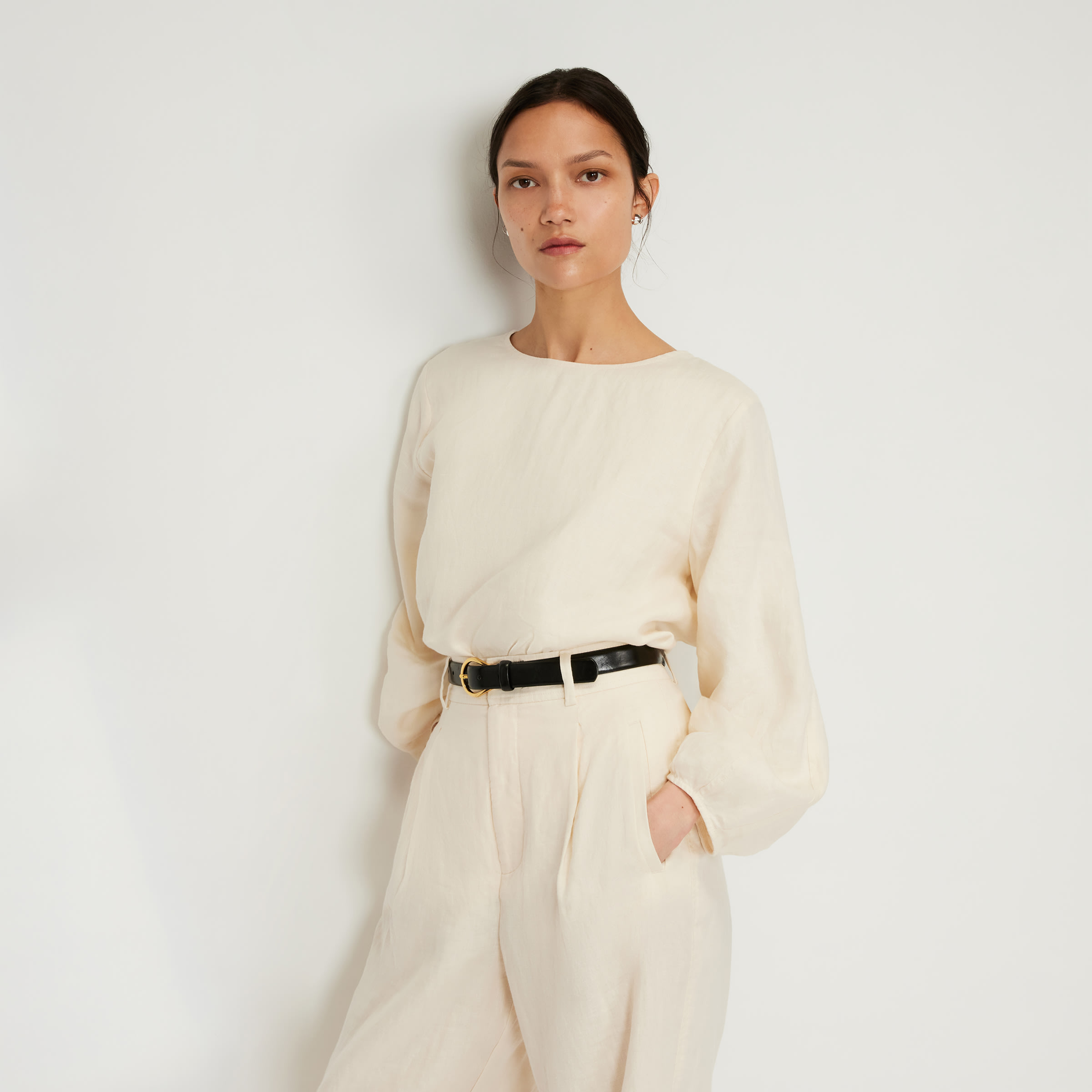 The Linen Long-Sleeve Top Canvas – Everlane