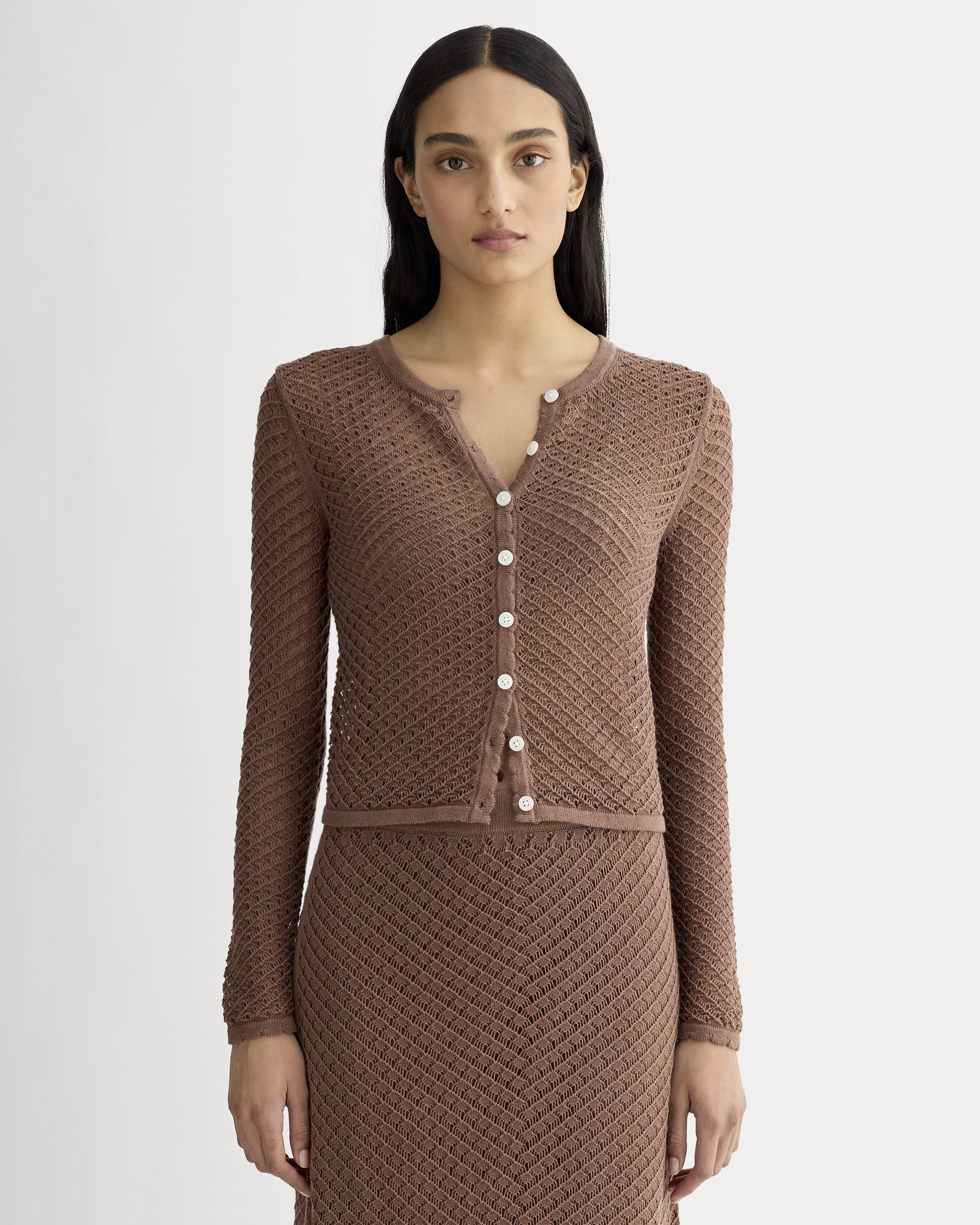 The Lace Knit Cardigan Mocha – Everlane