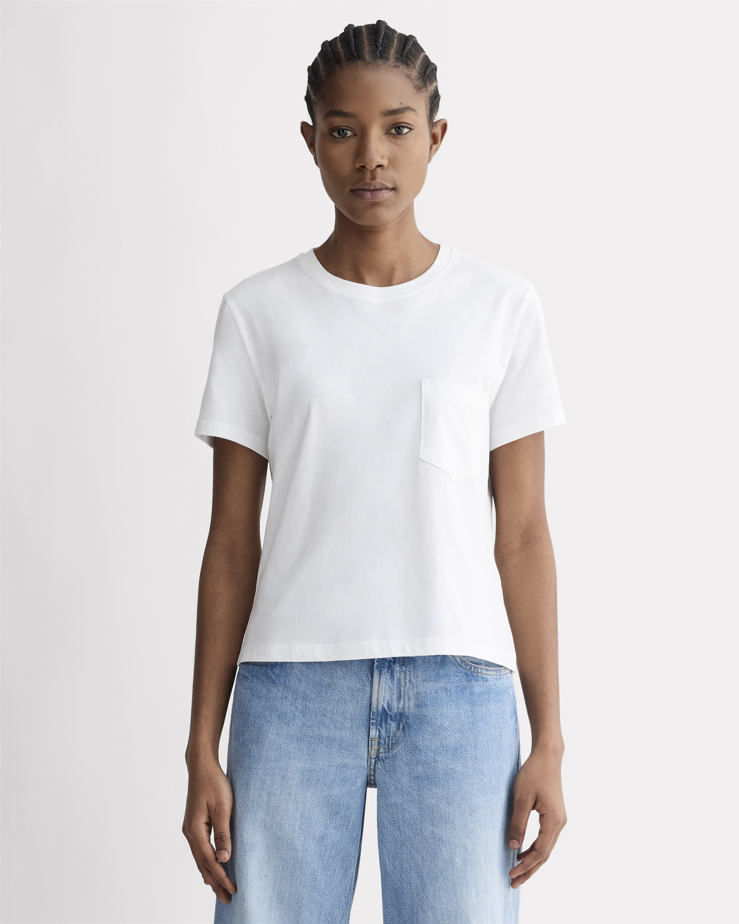 The Box-Cut Tee in Essential Cotton White – Everlane