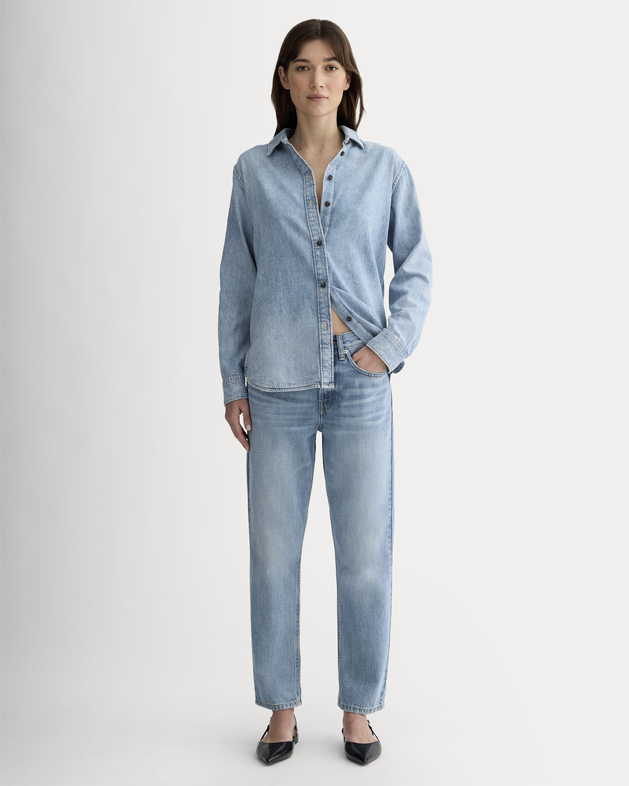 The Super-Soft Relaxed Jean Weathered Blue – Everlane