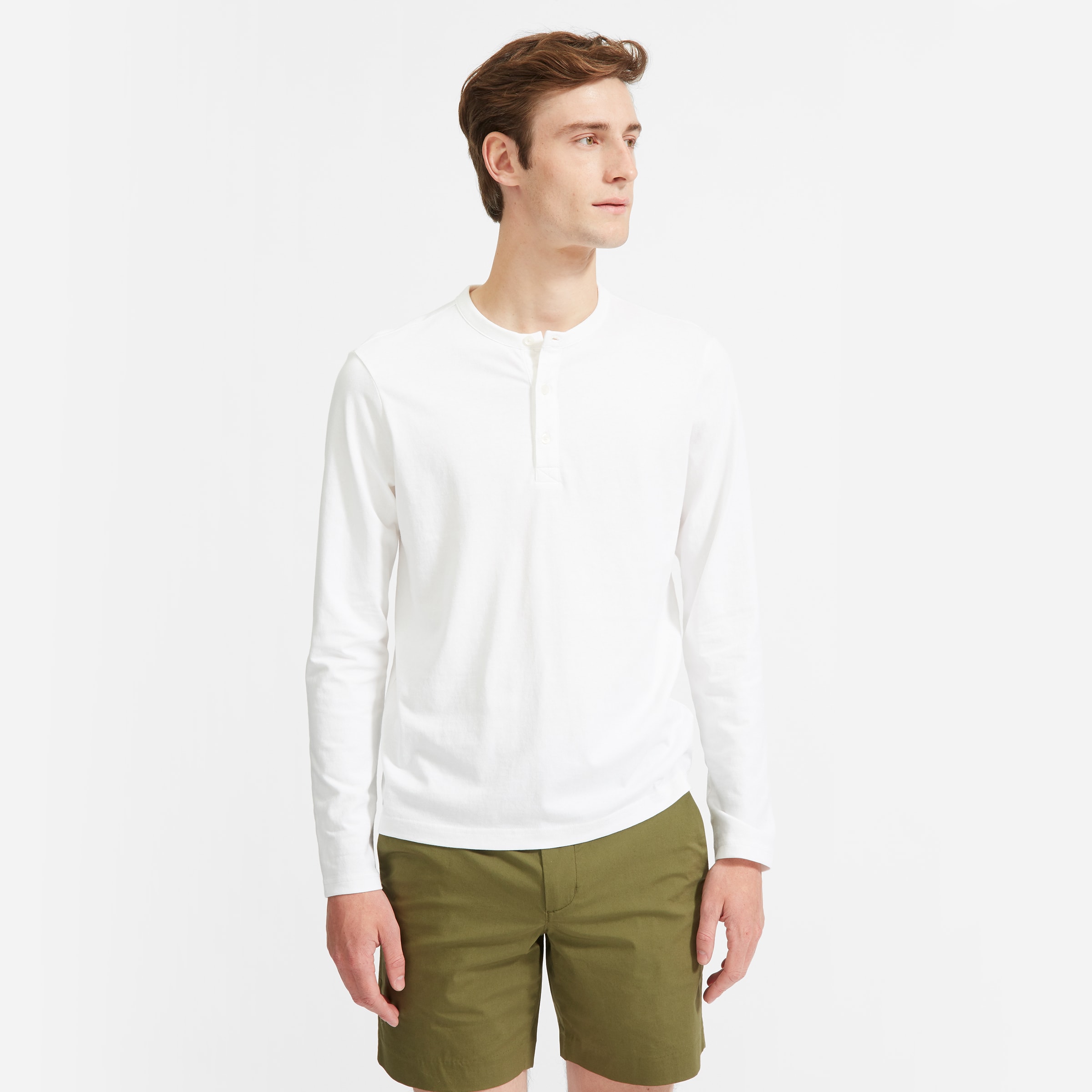 The Premium Weight Henley White – Everlane
