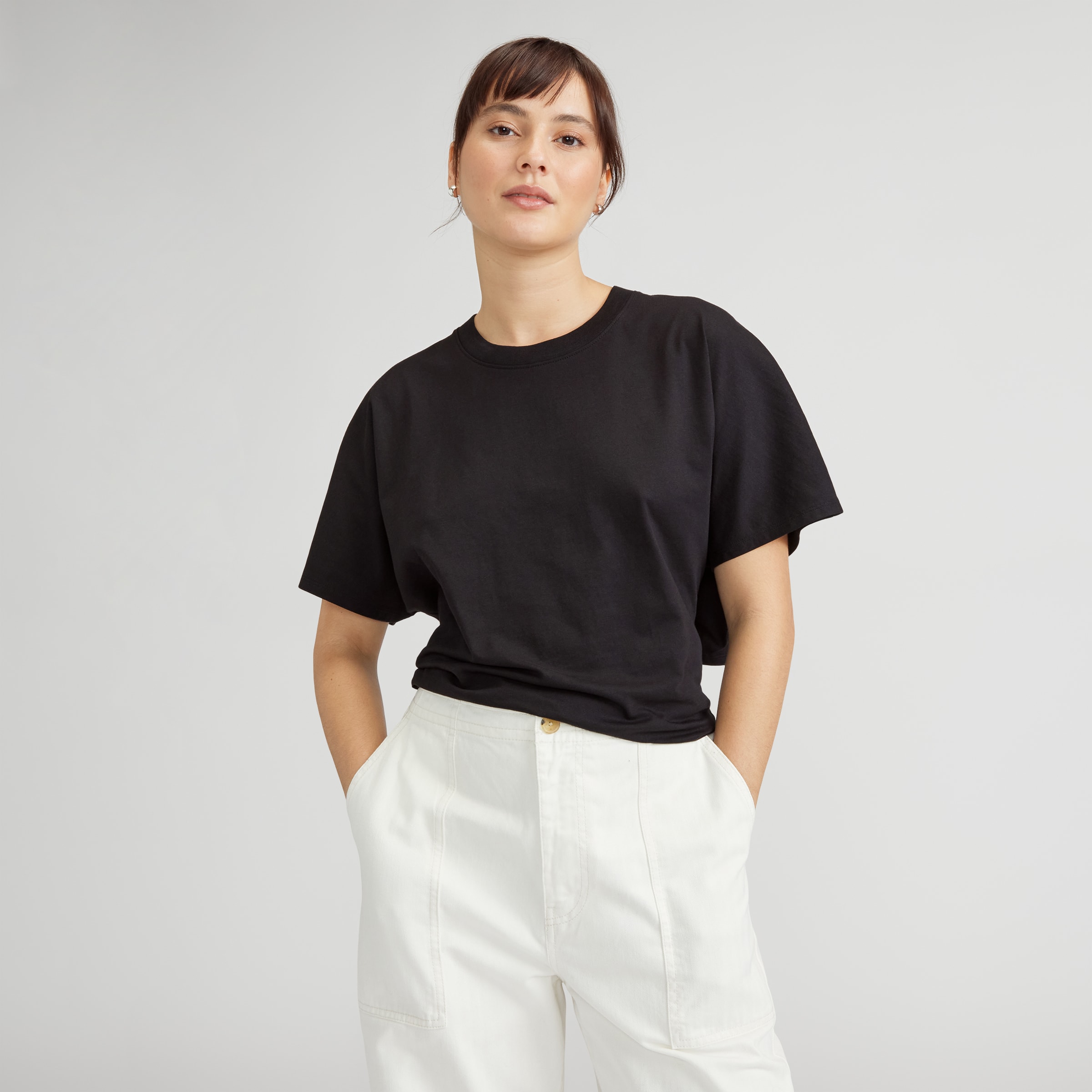 The Organic Cotton Tie Back Tee Black – Everlane