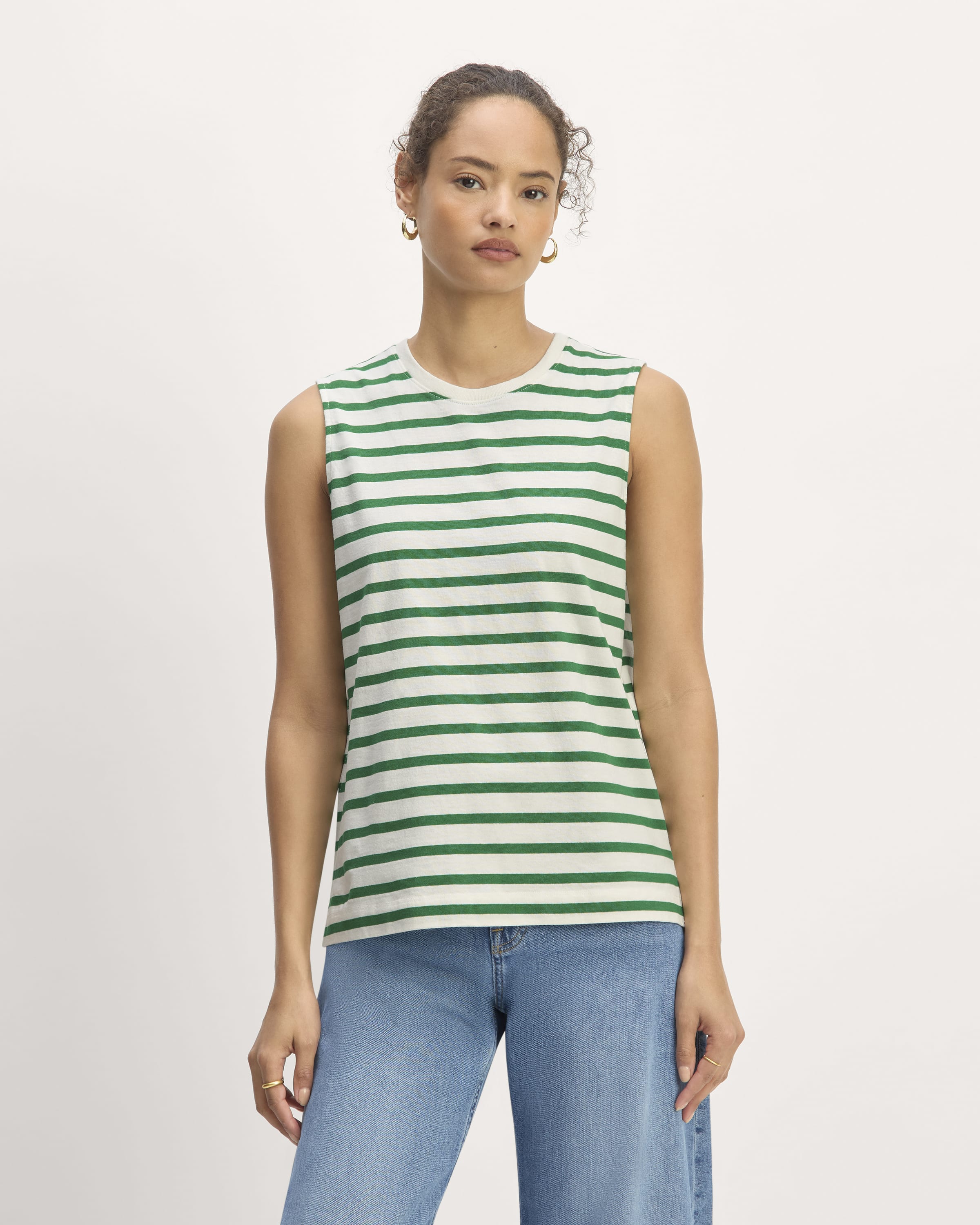 The Mariner Tank Bone / Grass Green – Everlane