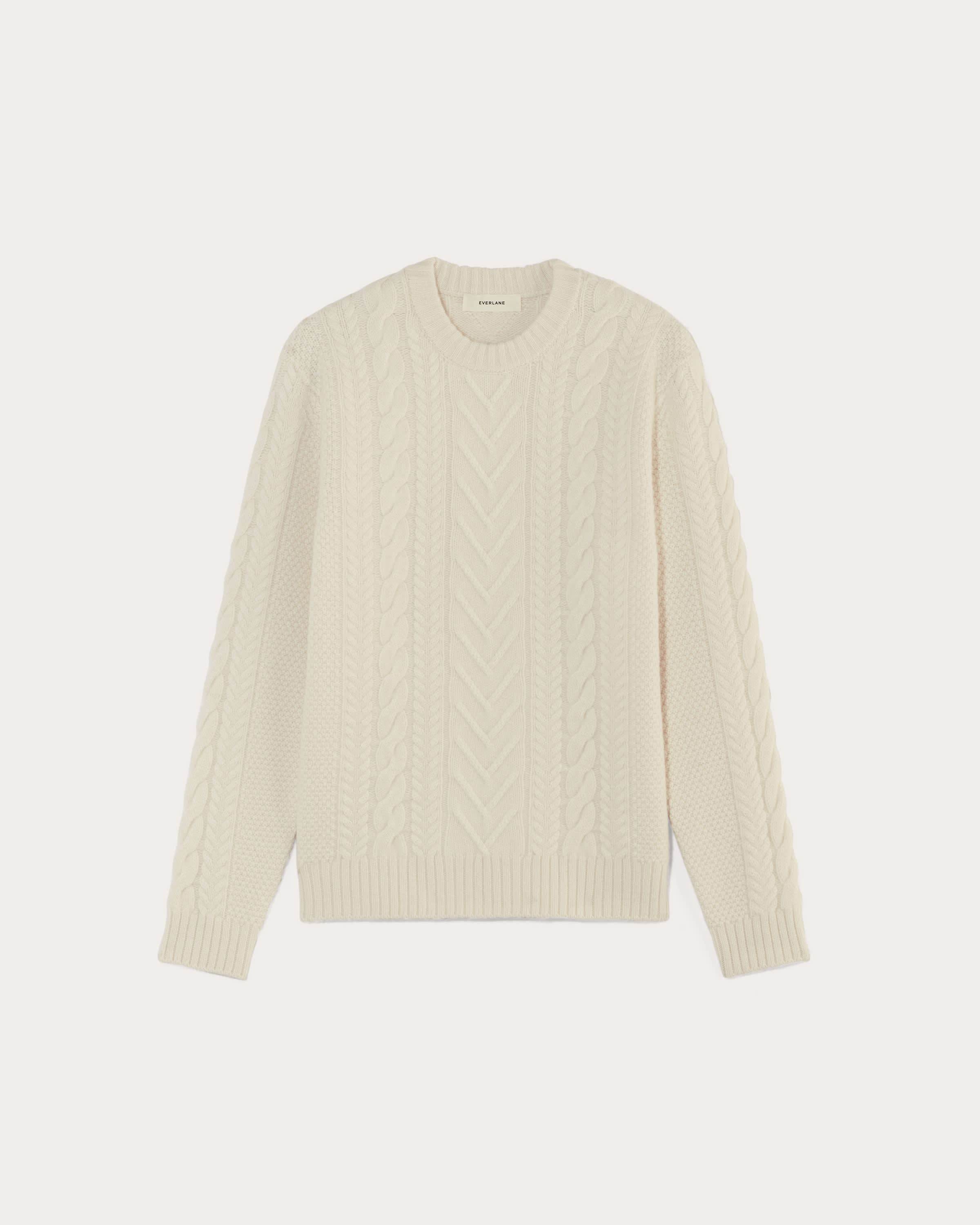 The Felted Merino Cable-Knit Crew Bone – Everlane
