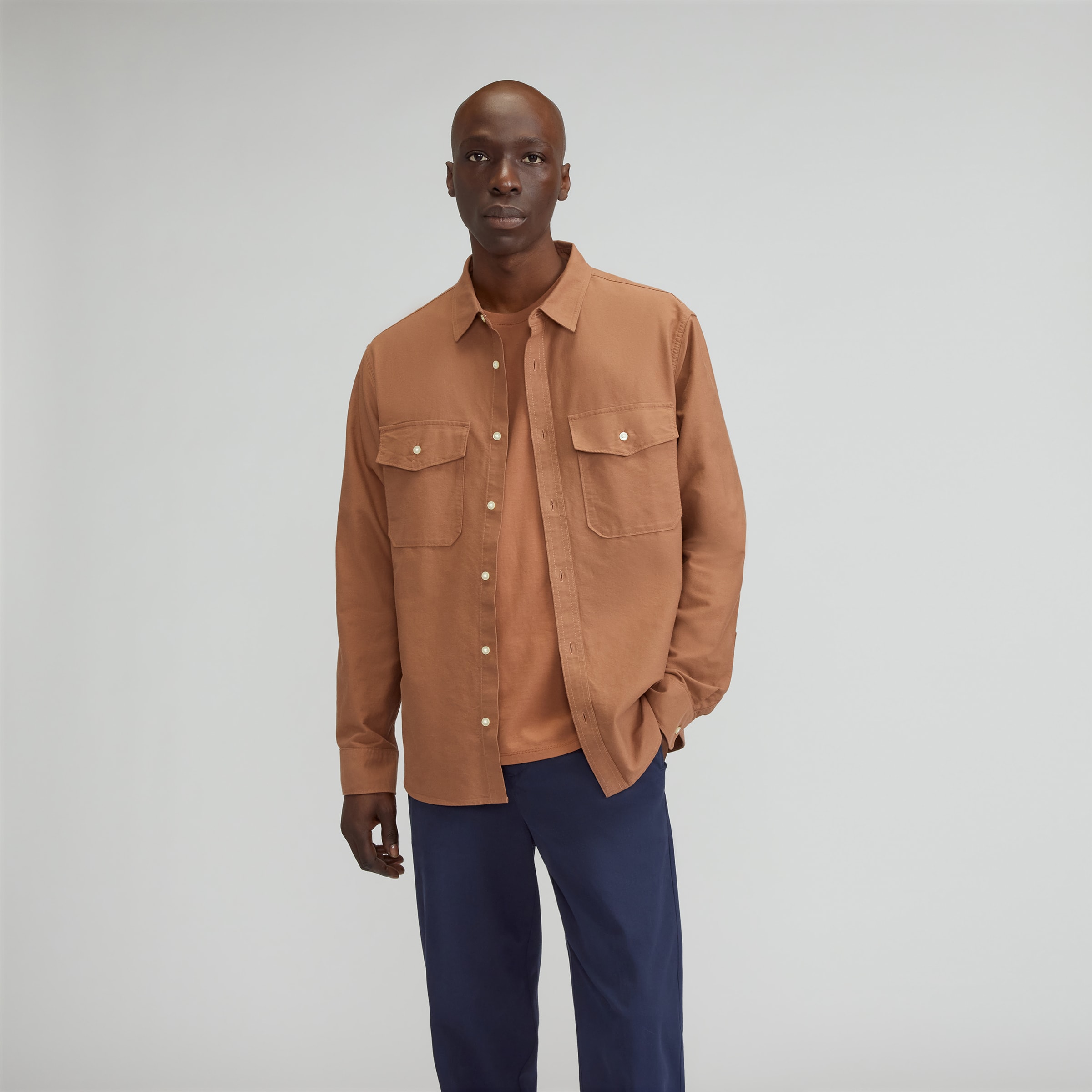 The Organic Oxford Relaxed Utility Shirt Cocoa Brown – Everlane
