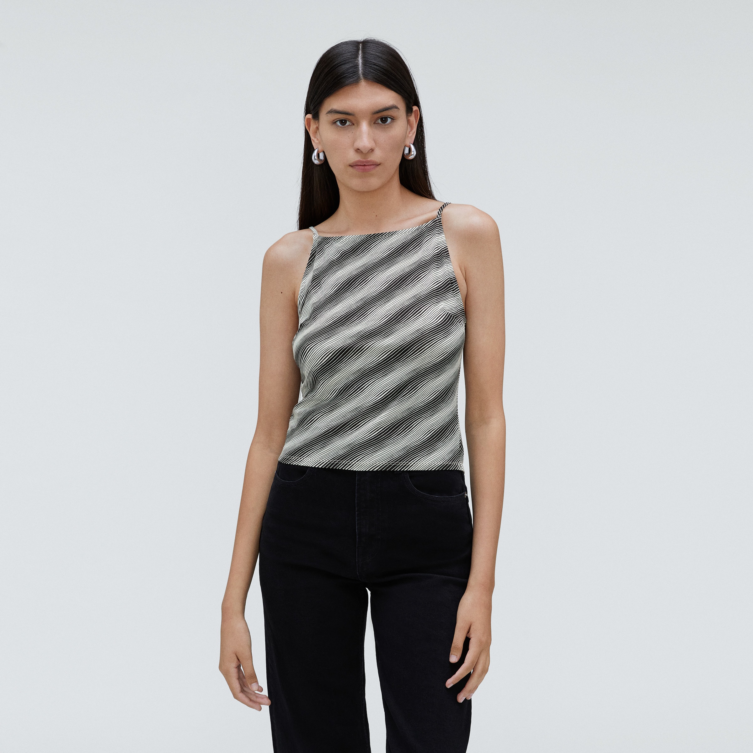 The High-Neck Cami Black / Canvas – Everlane
