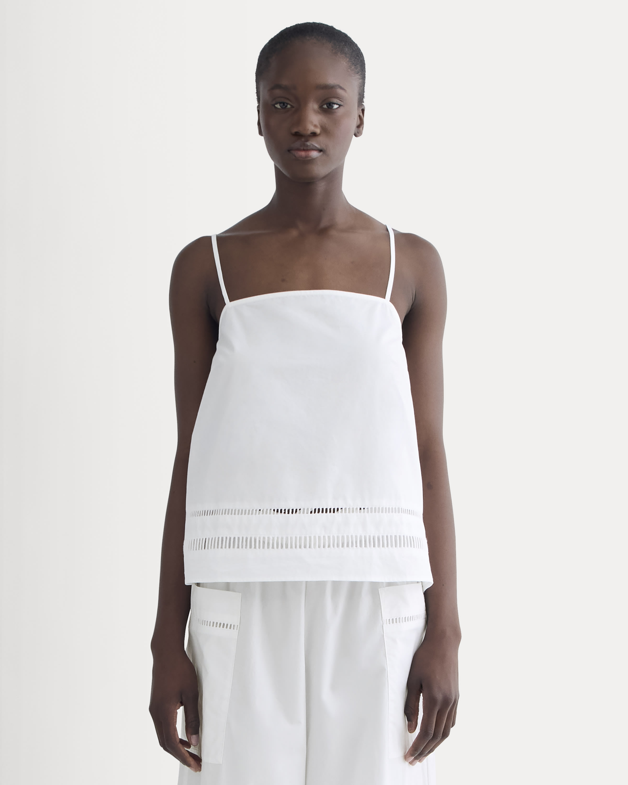 The Lace Trim Tank White – Everlane
