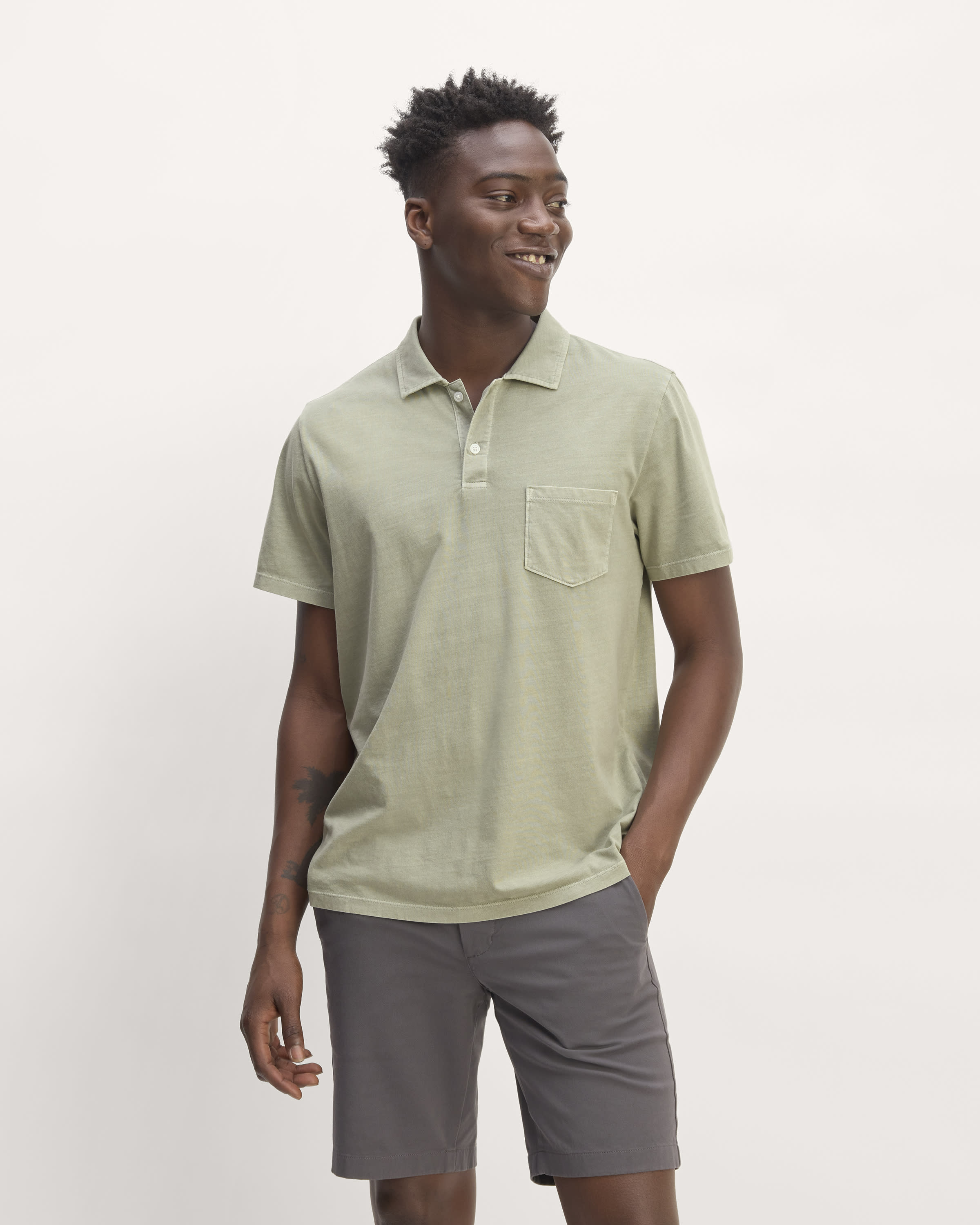 The Essential Organic Garment-Dyed Polo Seagrass – Everlane