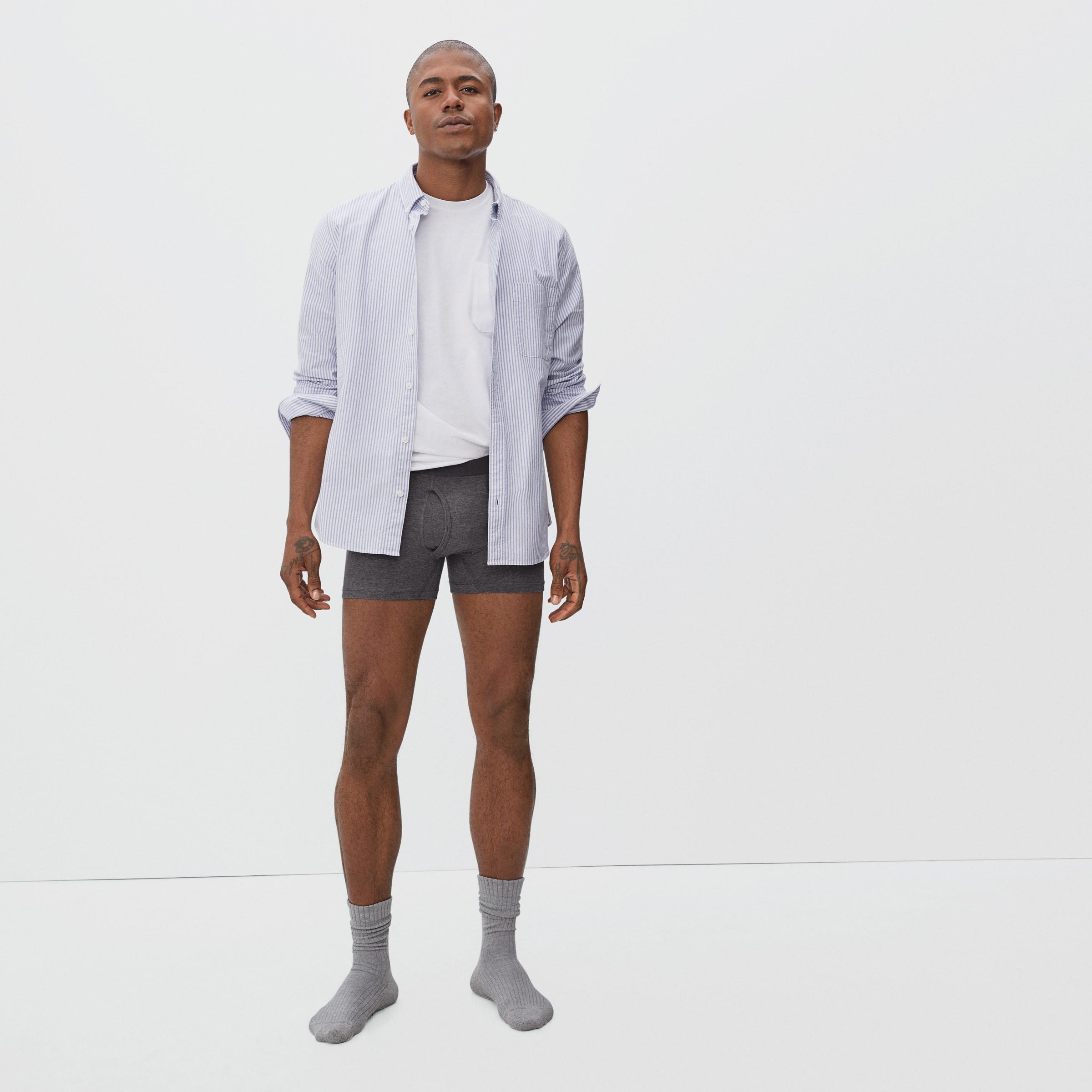 The Supima® Boxer Brief | Uniform Heather Charcoal – Everlane