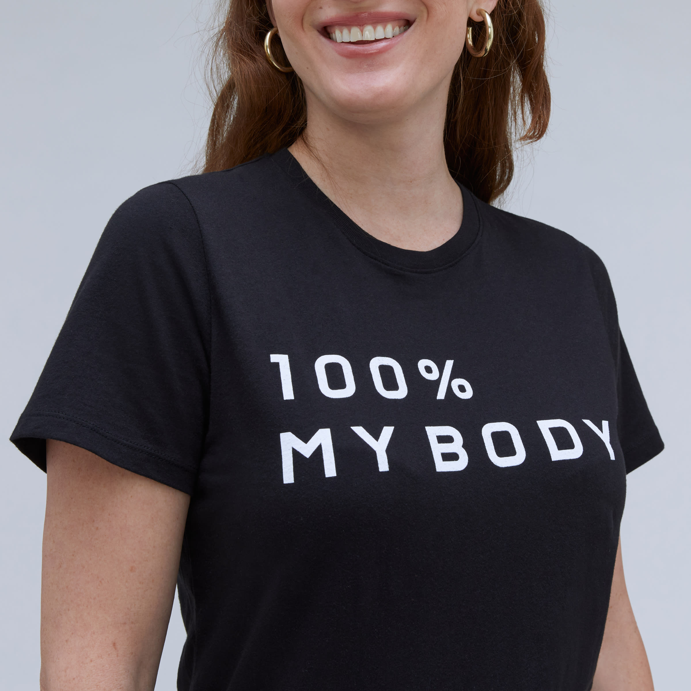 The 100% My Body Box-Cut Tee Black – Everlane