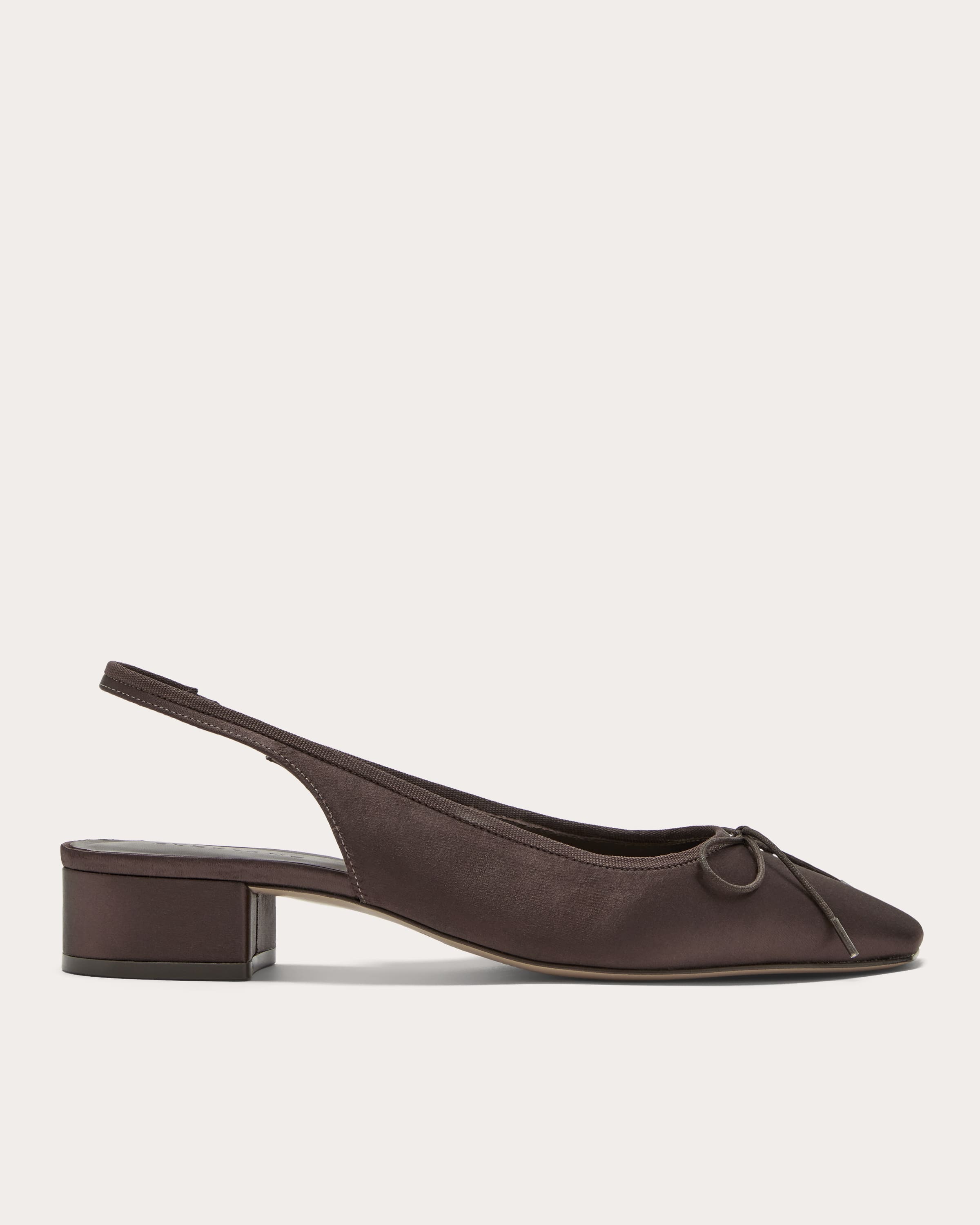 The Ballet Slingback Heel Deep Brown Satin – Everlane