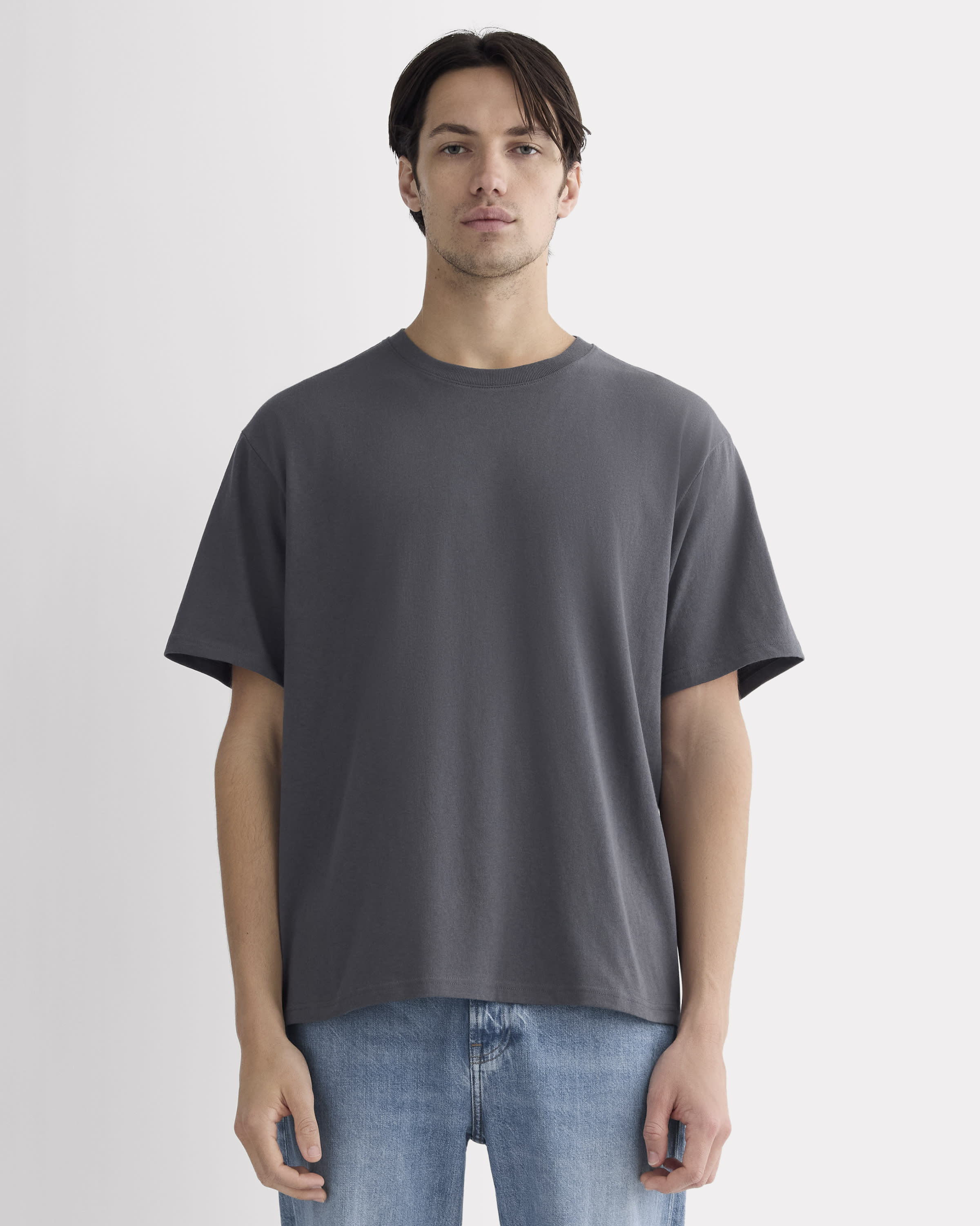 The Premium-Weight Relaxed Crew | Uniform Graphite – Everlane