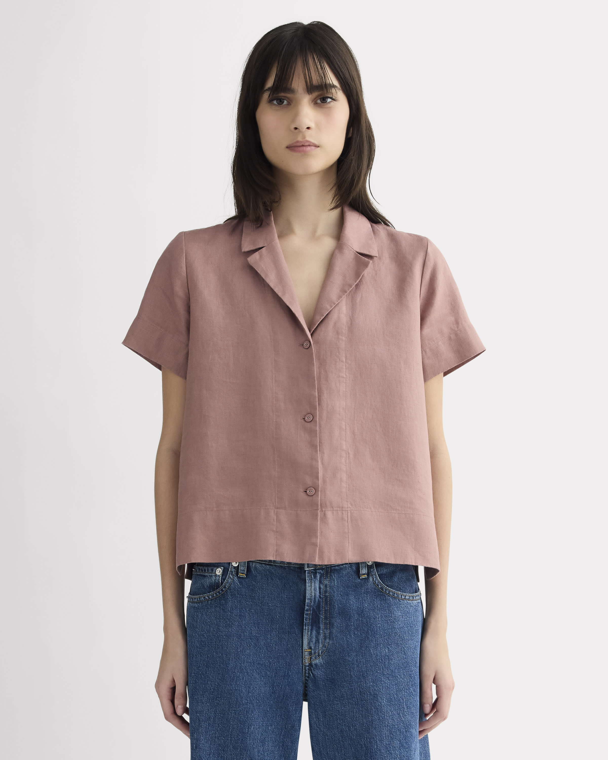 The Notch Shirt in Linen Rose Dusk – Everlane