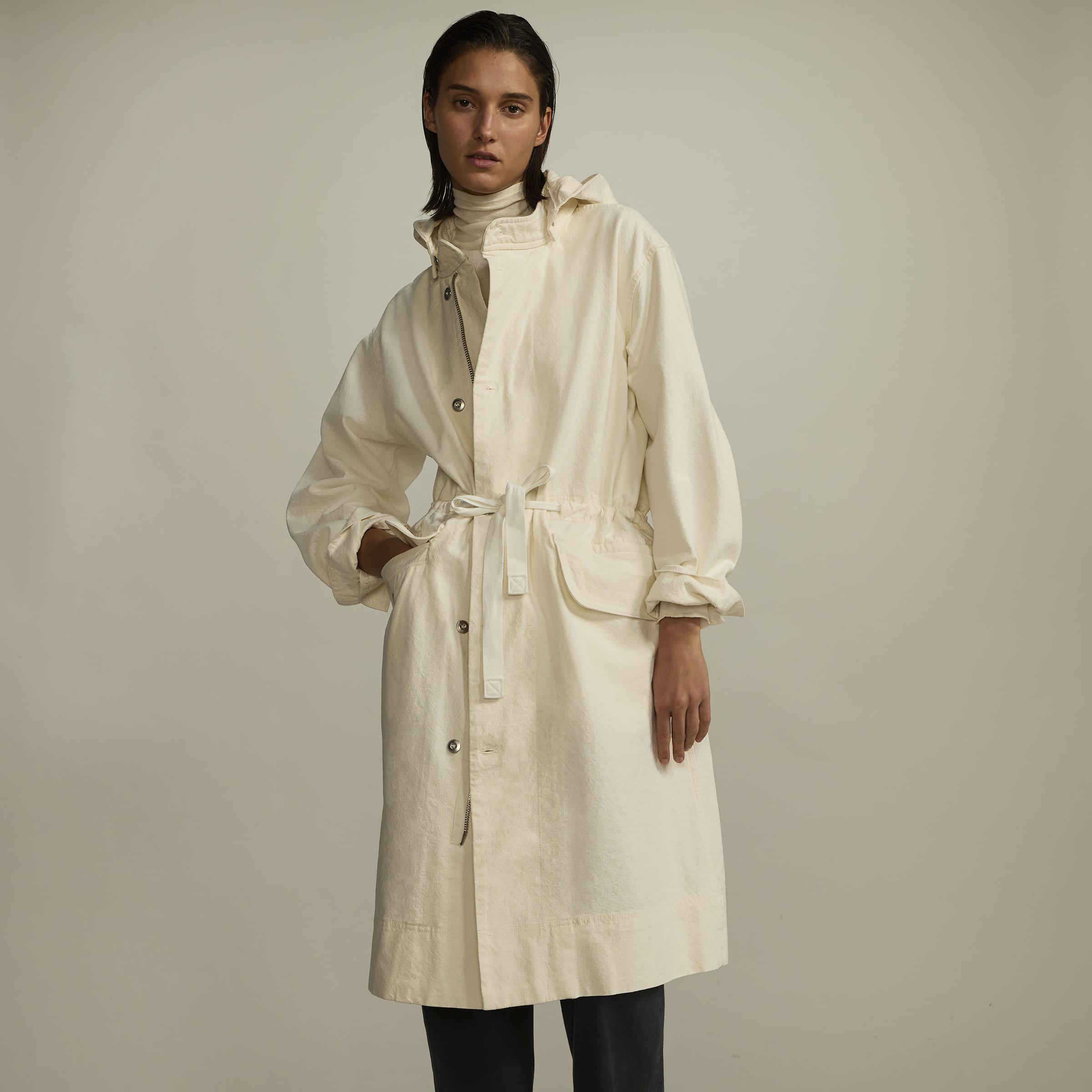 The Canvas Organic Cotton Parka Bone – Everlane