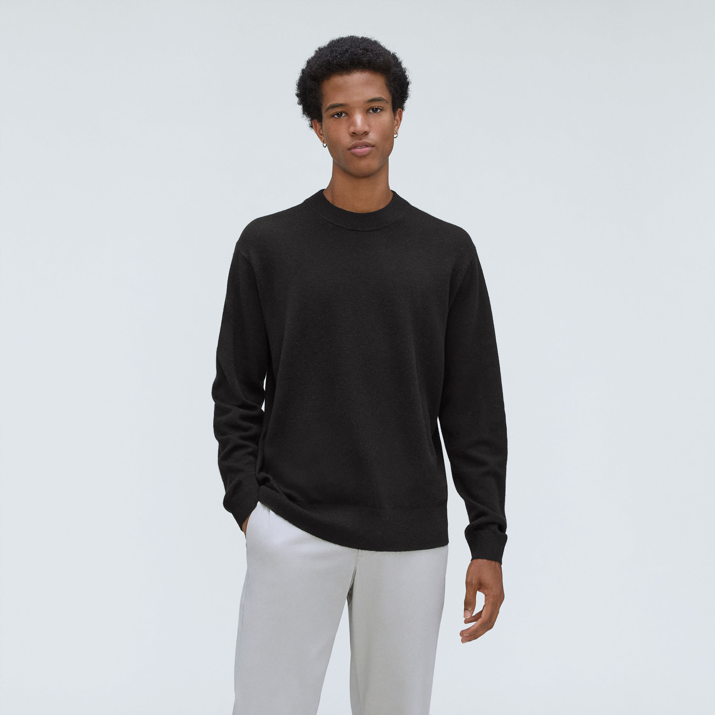 The Merino-Blend Crewneck Sweater Black – Everlane