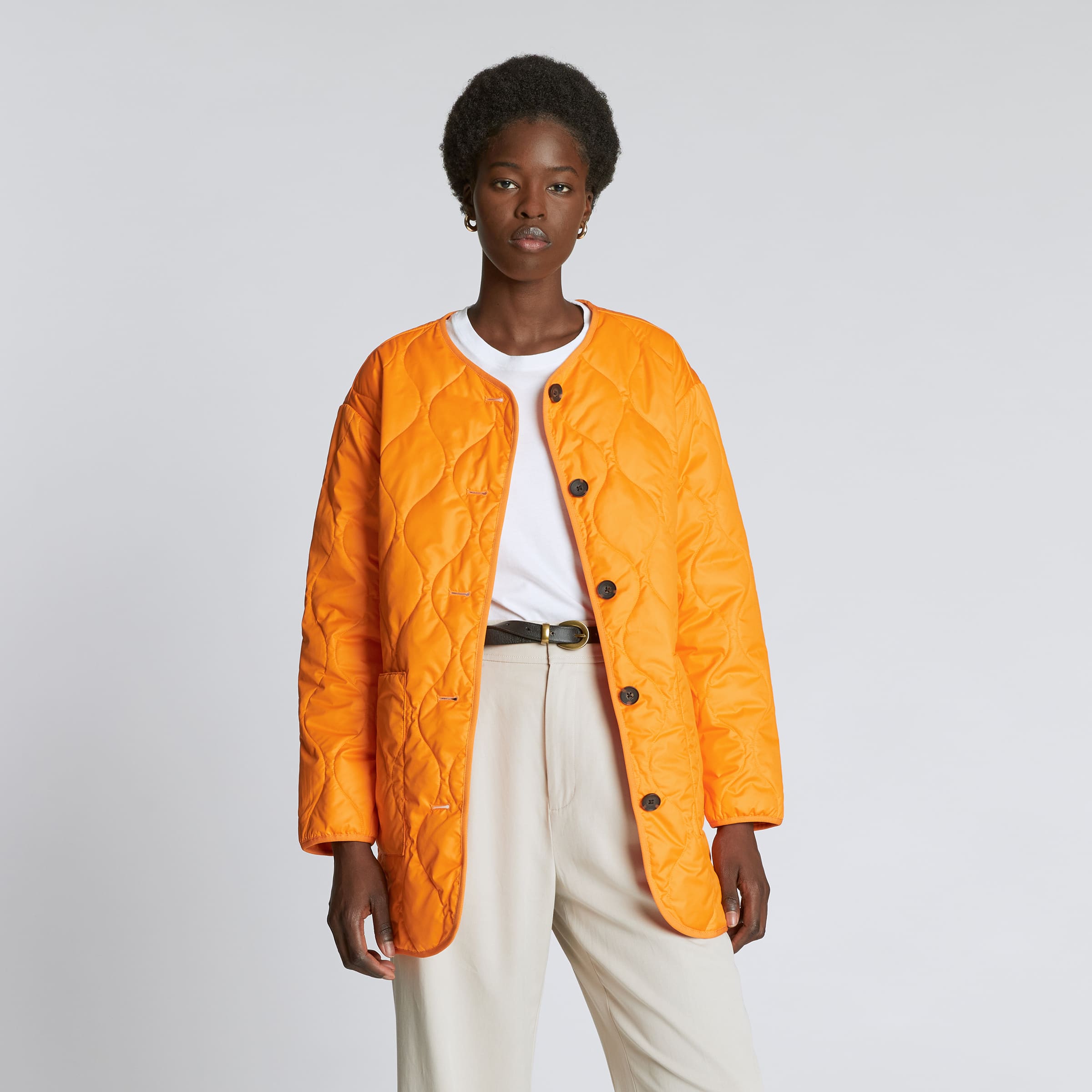 The ReNew Quilted Mid-Length Liner Turmeric – Everlane