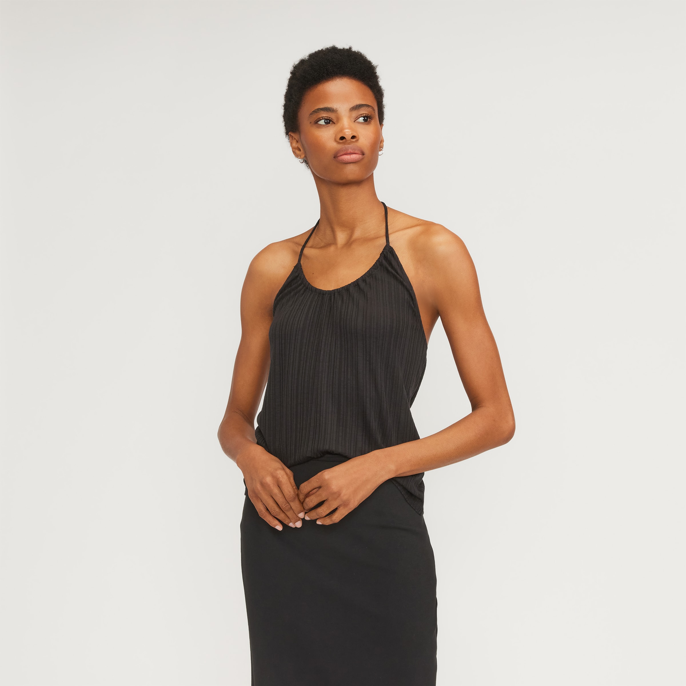 The Rib Soft Knit Halter Top Black – Everlane