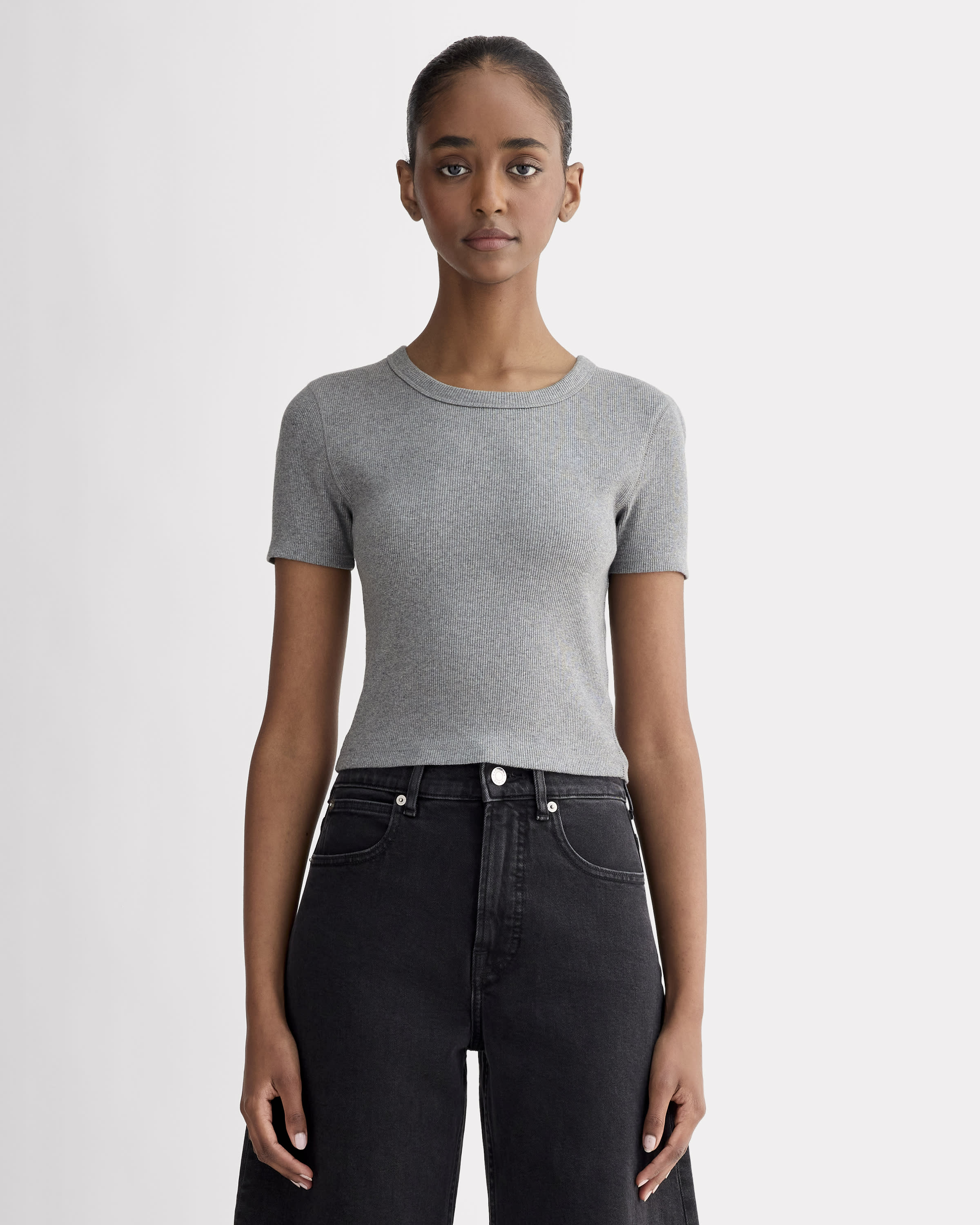 The ’90s Rib Tee Mid Heather Grey – Everlane