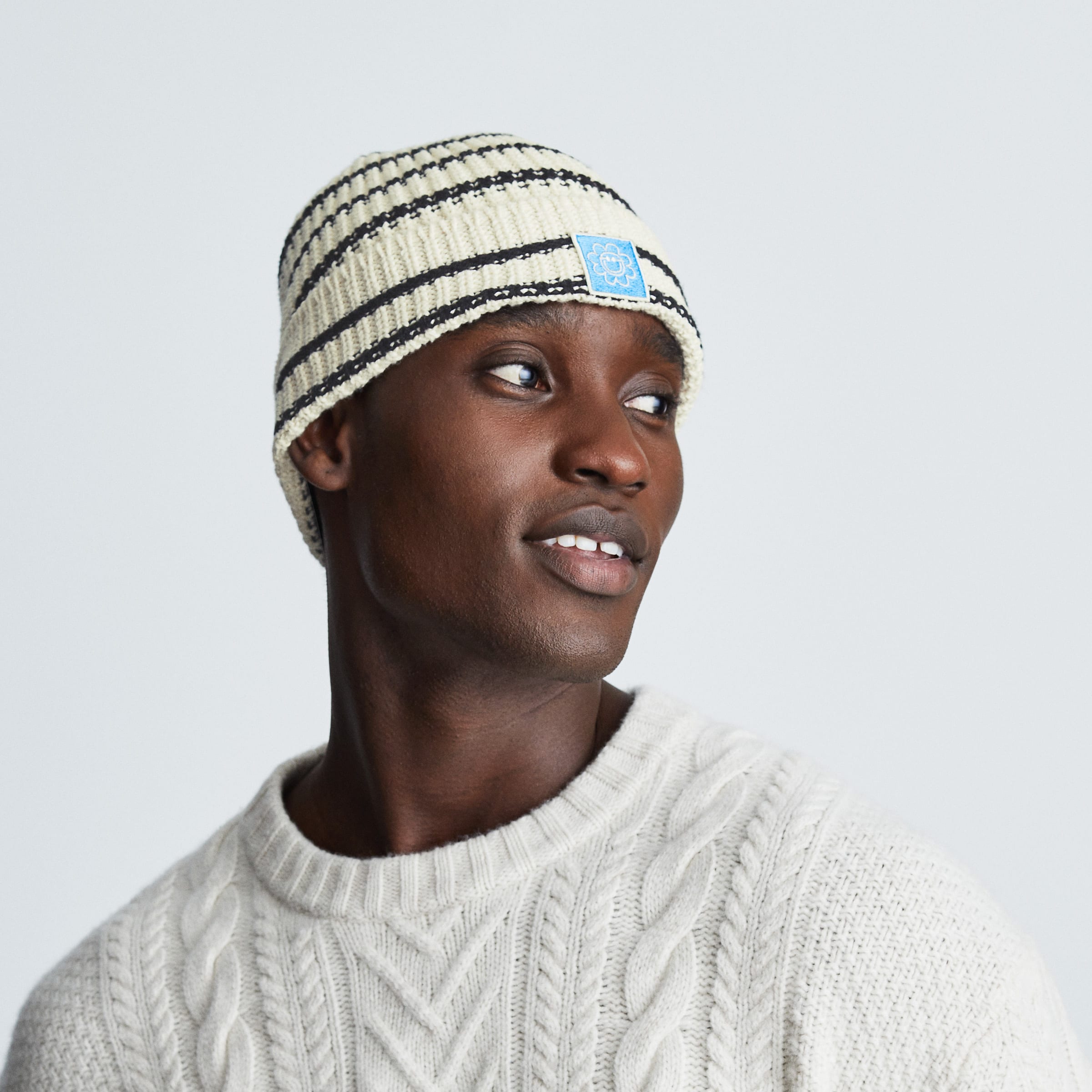 The Flower Chunky Beanie Black / Canvas – Everlane