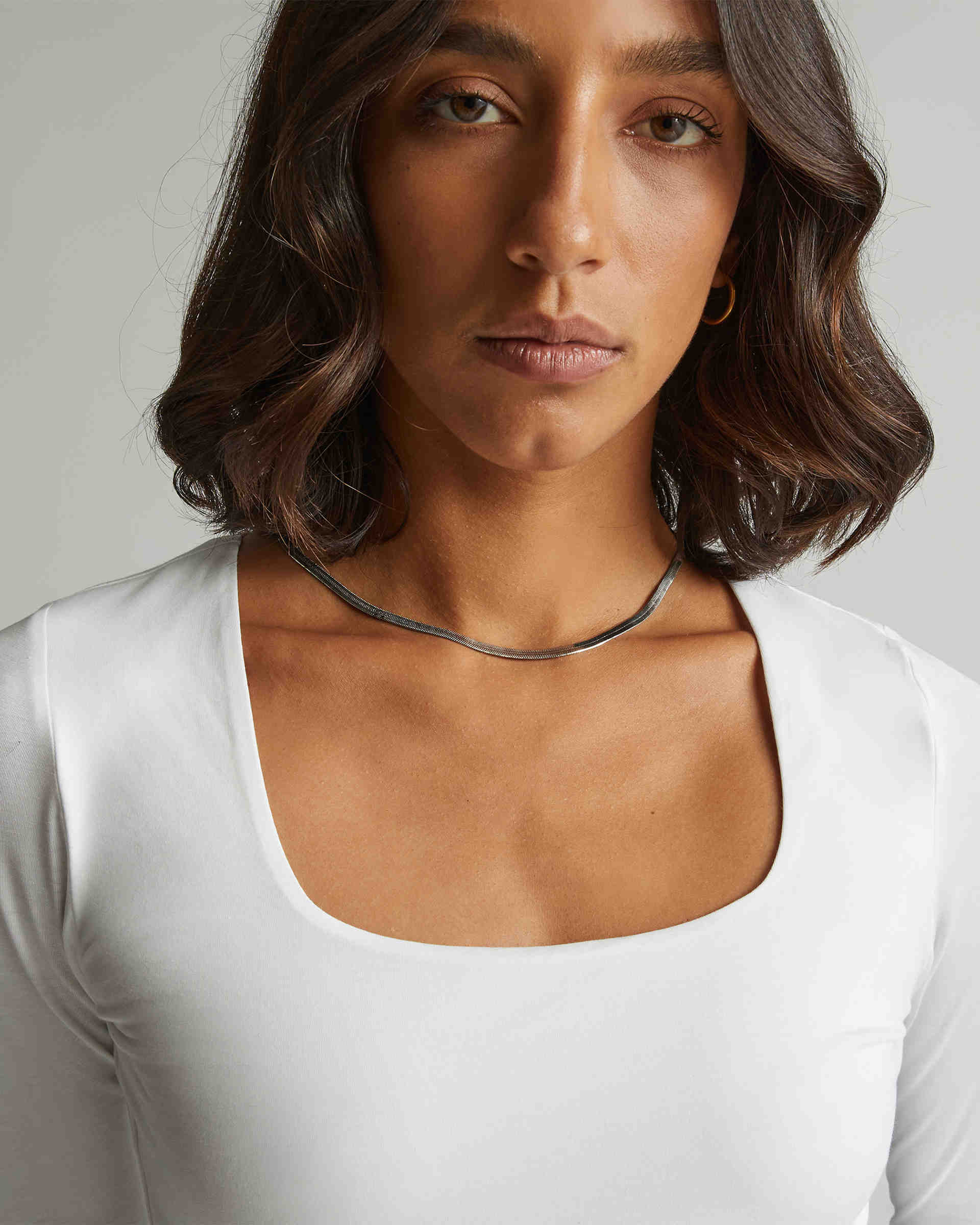 The Long-Sleeve Supima® Square-Neck Bodysuit White – Everlane