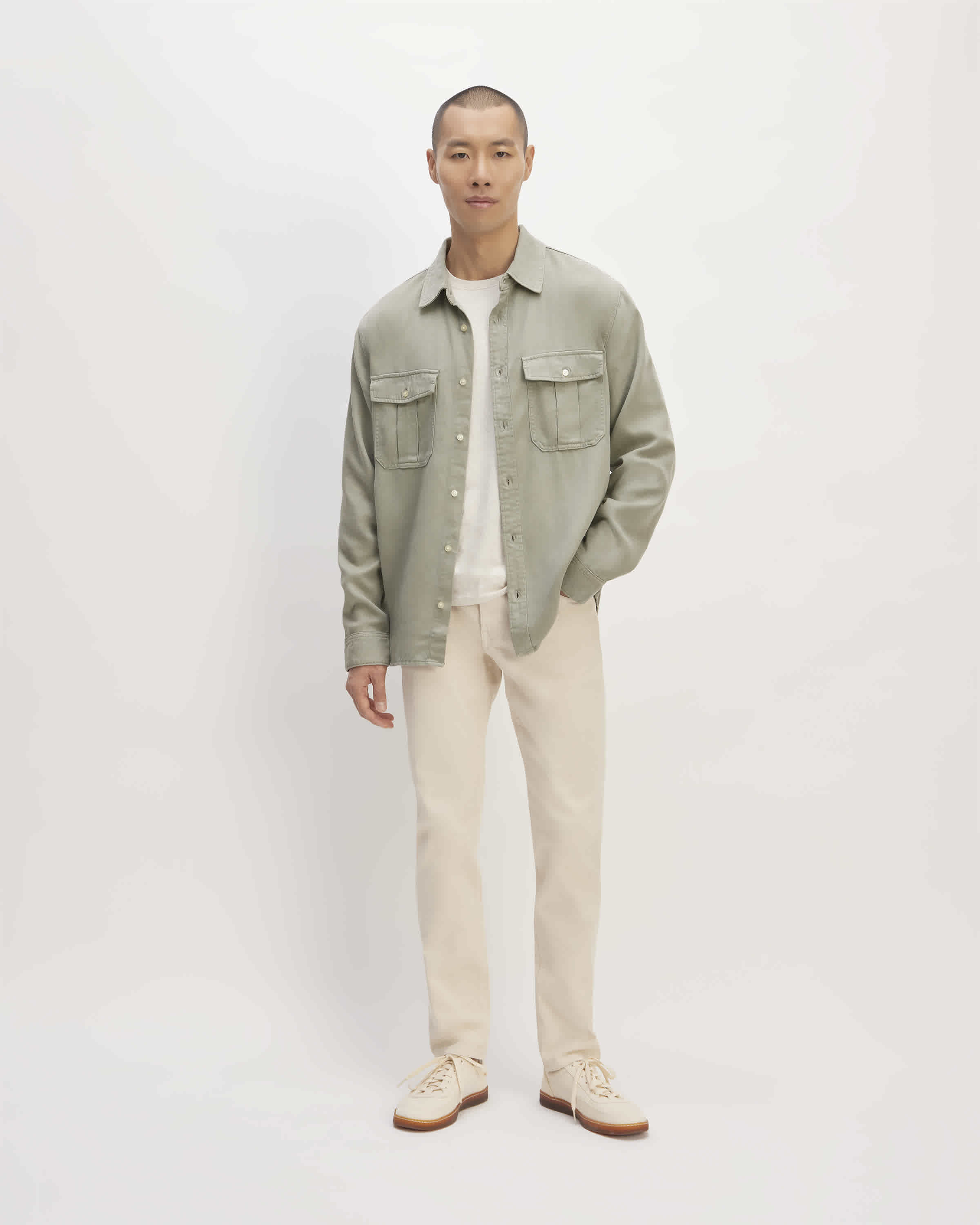The TENCEL™ Utility Overshirt Sage Green – Everlane