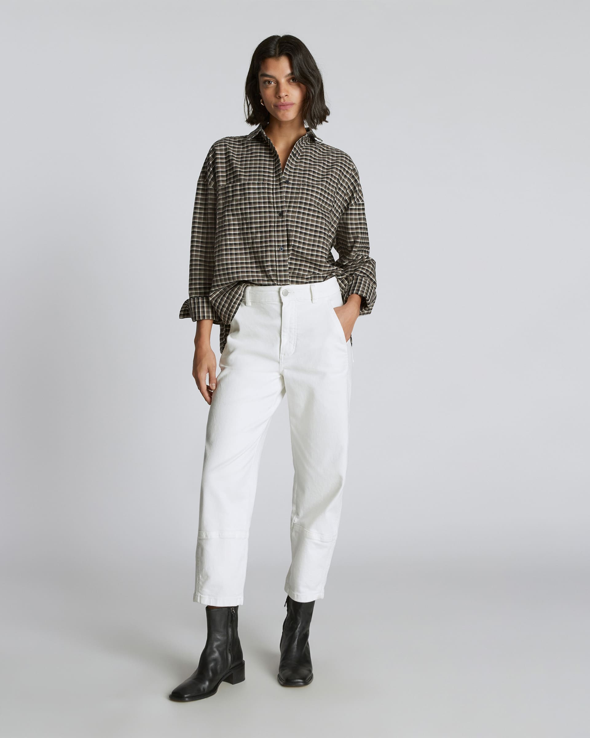 The Boxy Oxford Falcon Mini Plaid – Everlane